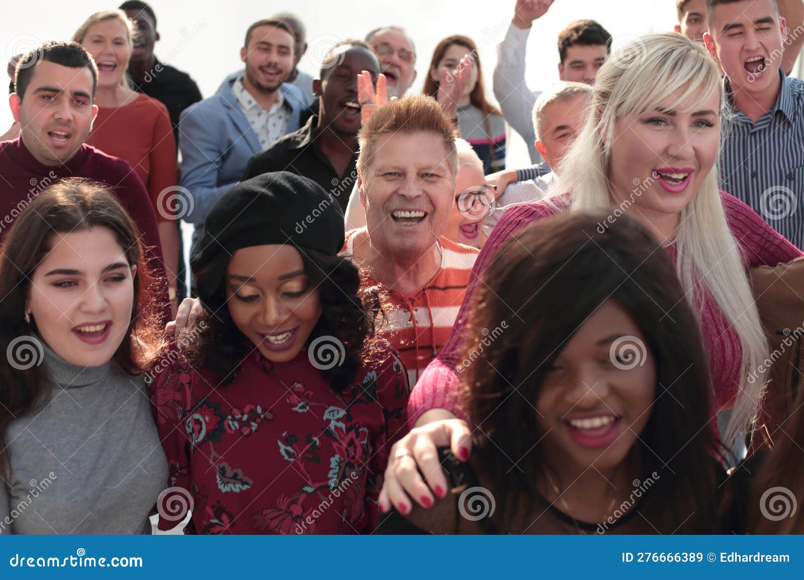 Large Multinational Group of Happy People. Concept of Unity Stock Image ...