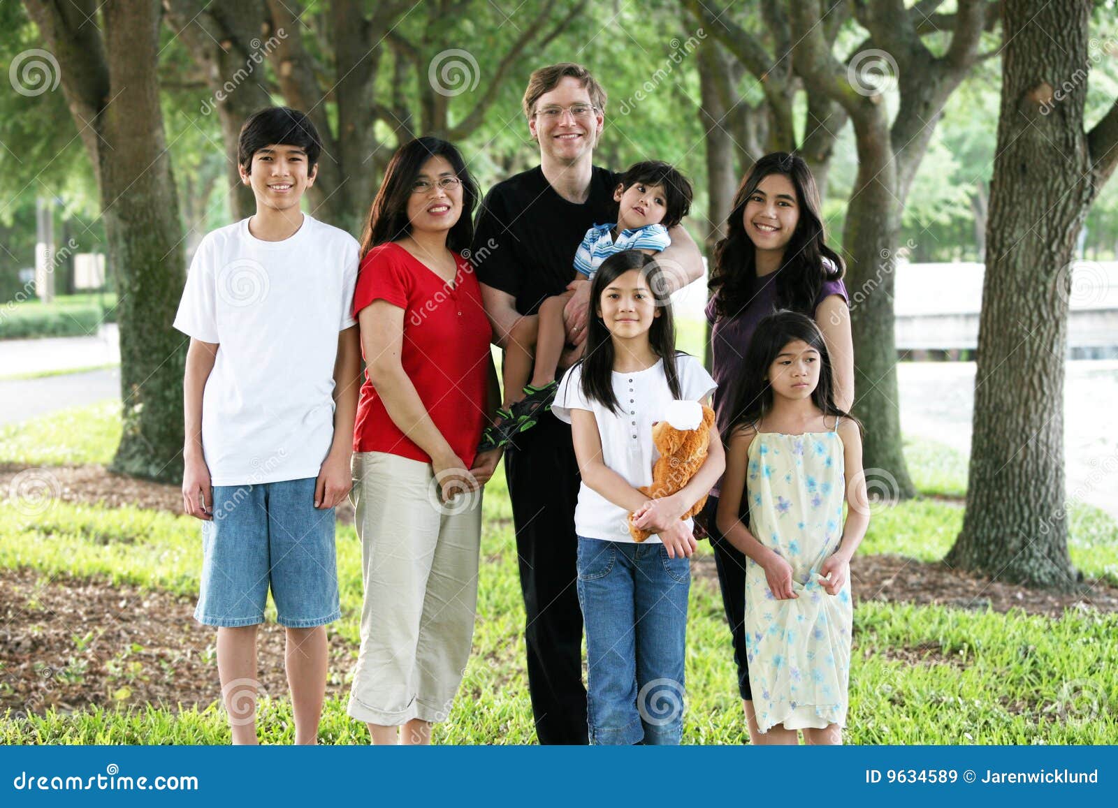 Large Multiracial Family of Seven Stock Image - Image of healthy ...