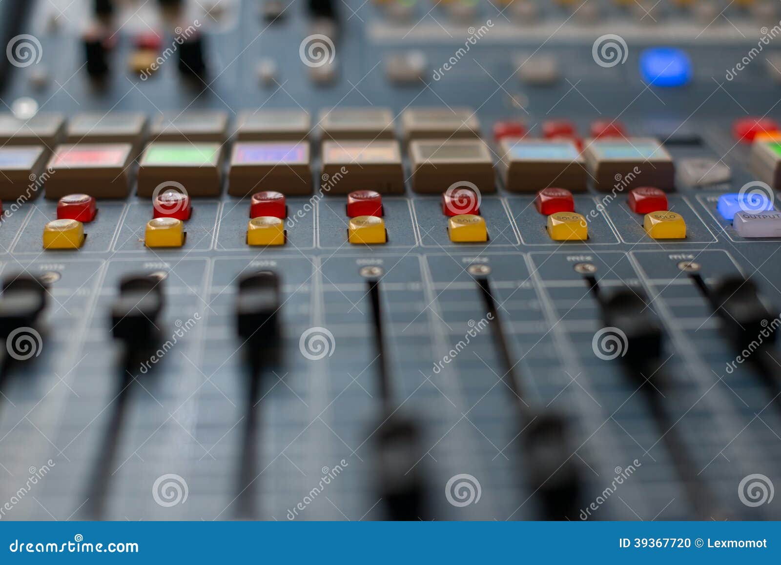 Large Music Mixer desk stock photo. Image of level, adjust - 39367720