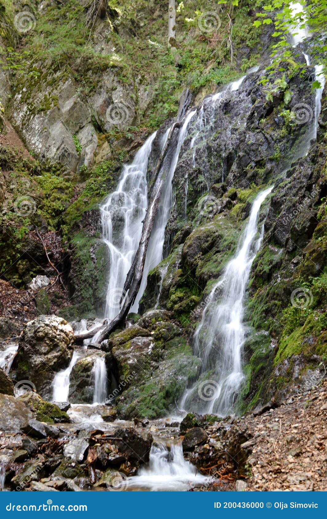 Large Natural Mountain Waterfall Stock Photo - Image of waterfall ...