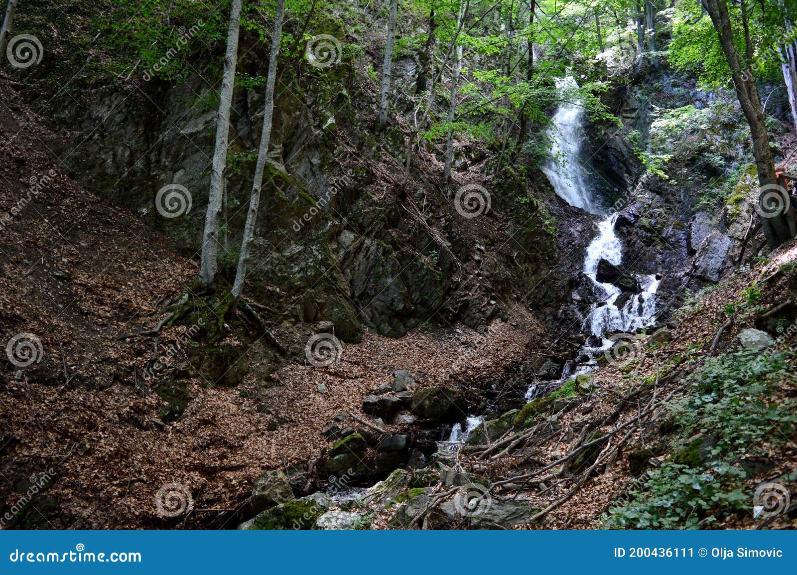 Large Natural Mountain Waterfall Stock Image - Image of details, large ...