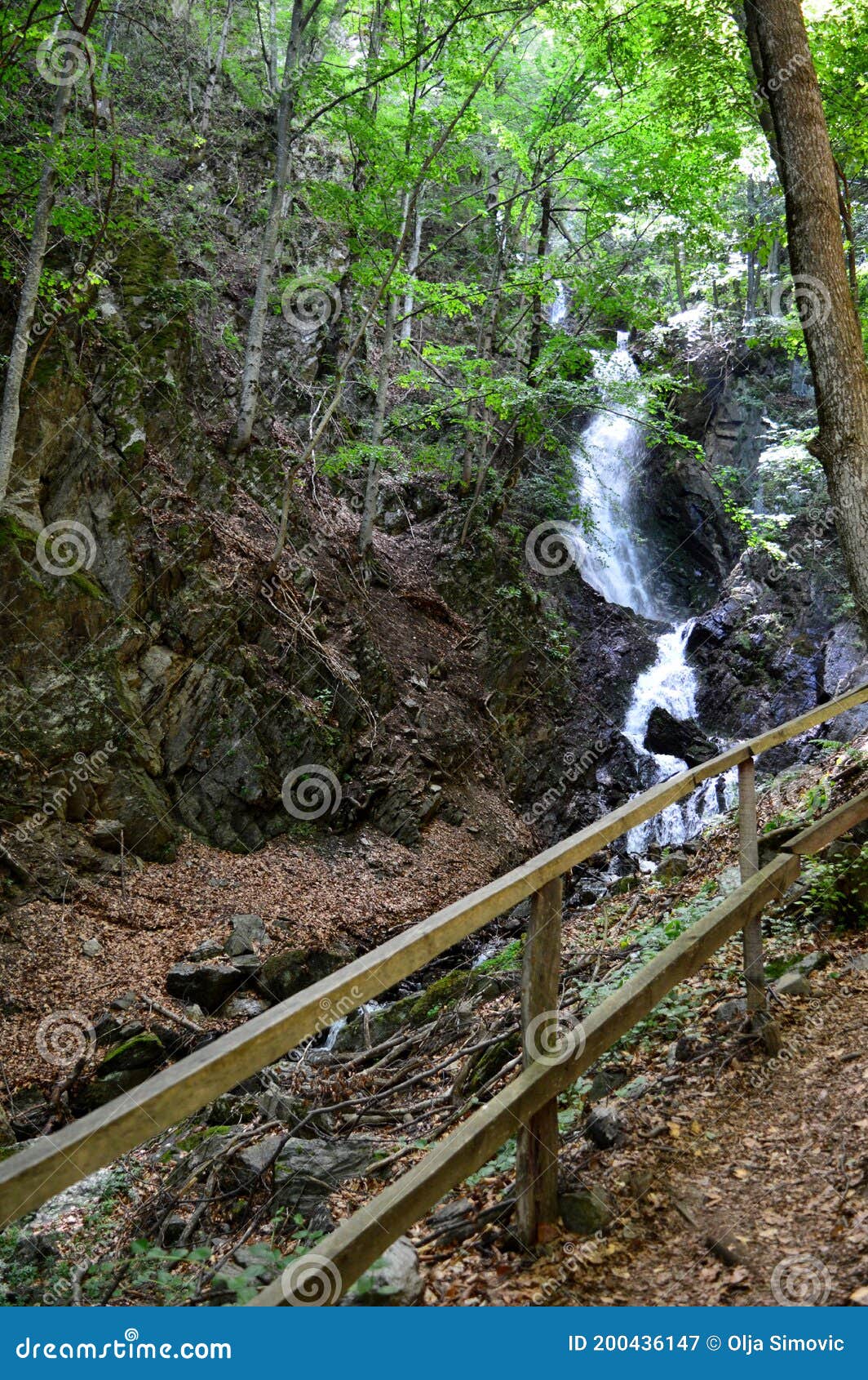 Large Natural Mountain Waterfall Stock Image - Image of summer, water ...