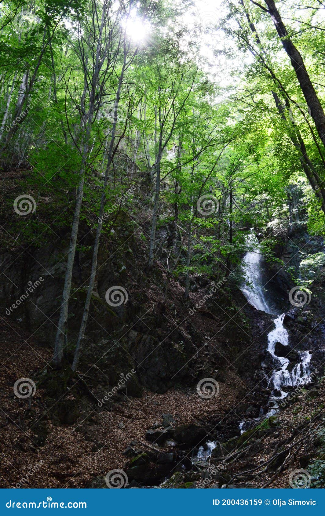 Large Natural Mountain Waterfall Stock Image - Image of water, mountain ...