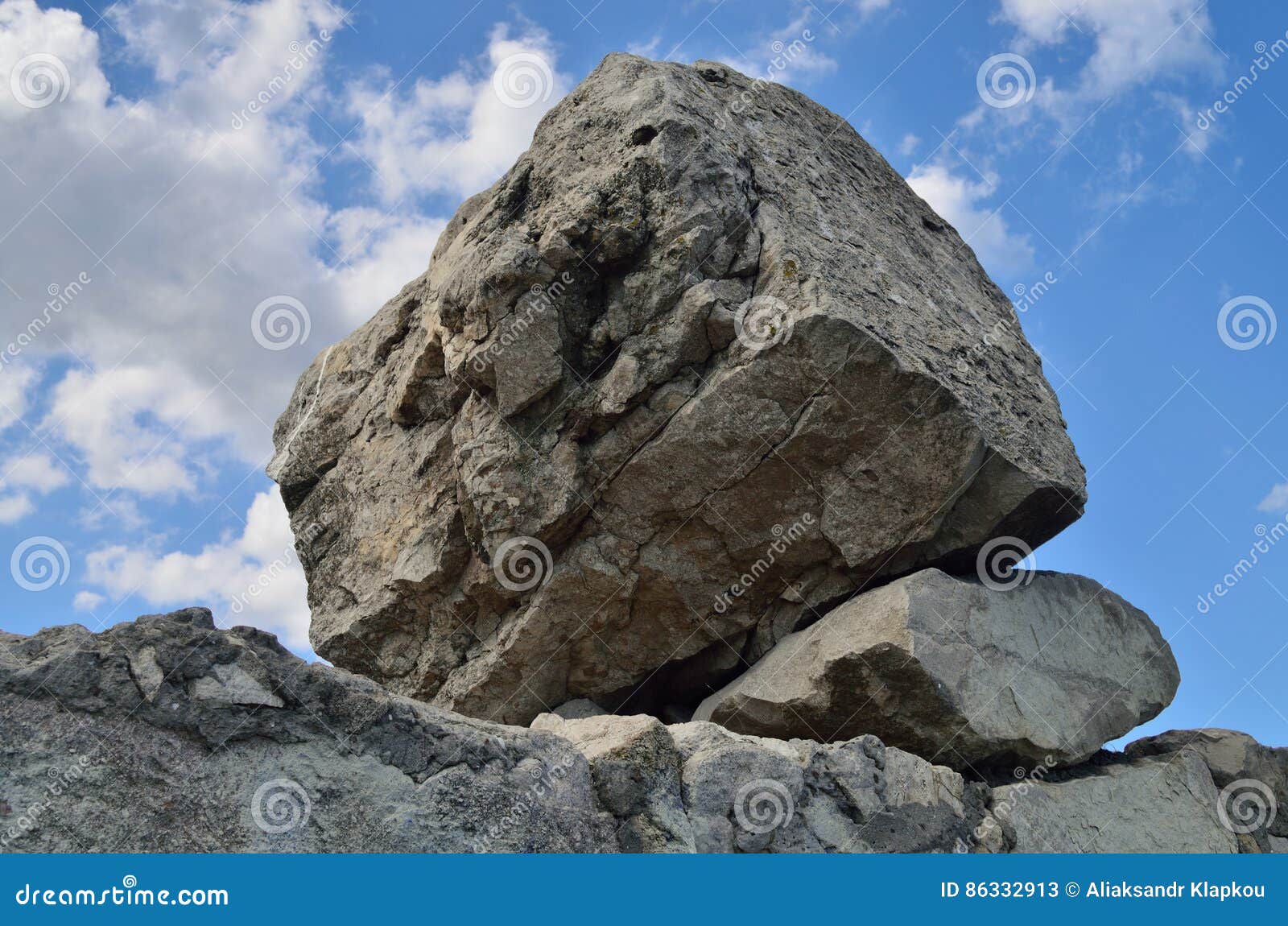 A large natural stone. stock image. Image of heavy, rough - 86332913