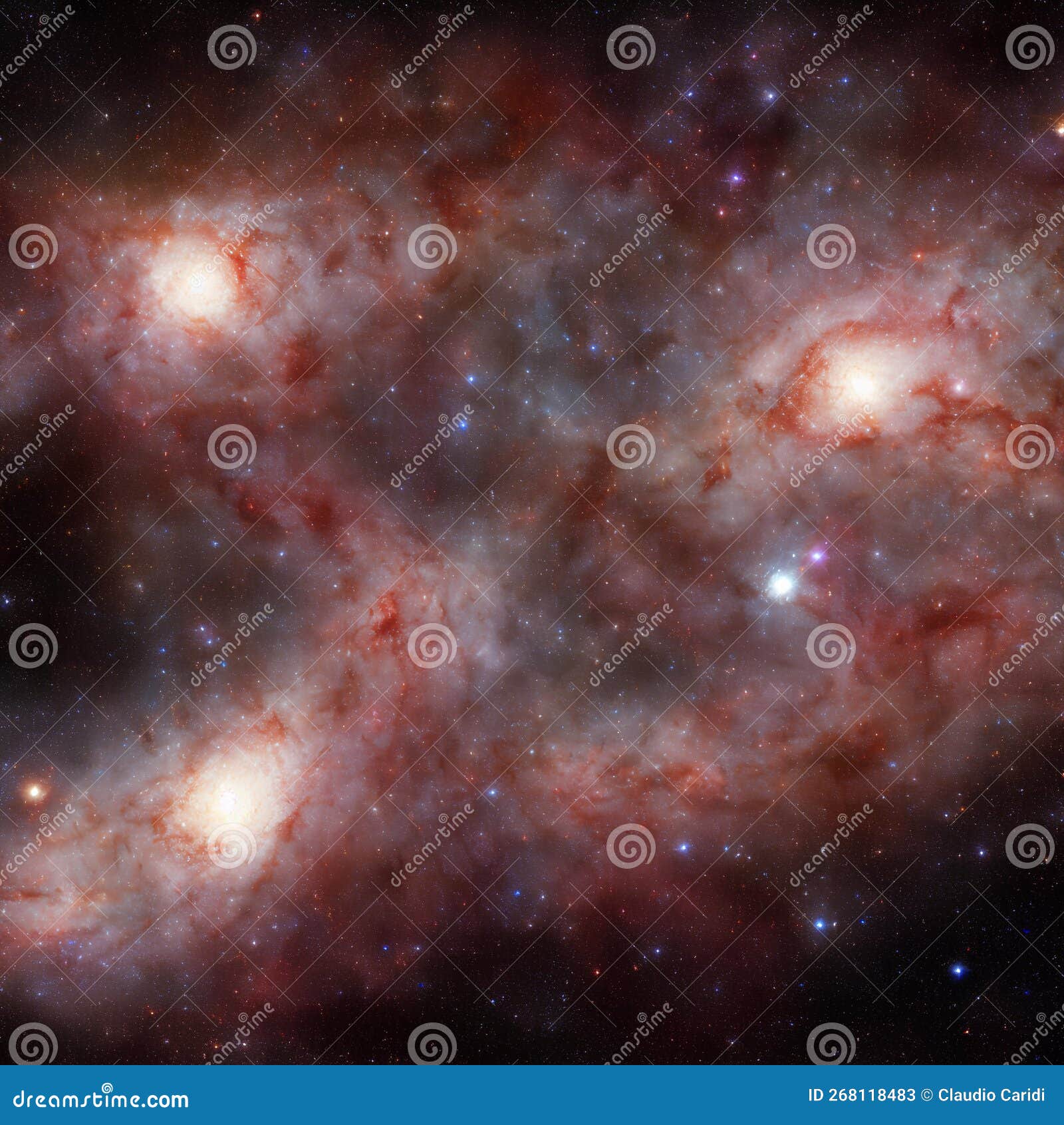 Large Nebula in Outer Space. Generative Artificial Intelligence Stock ...