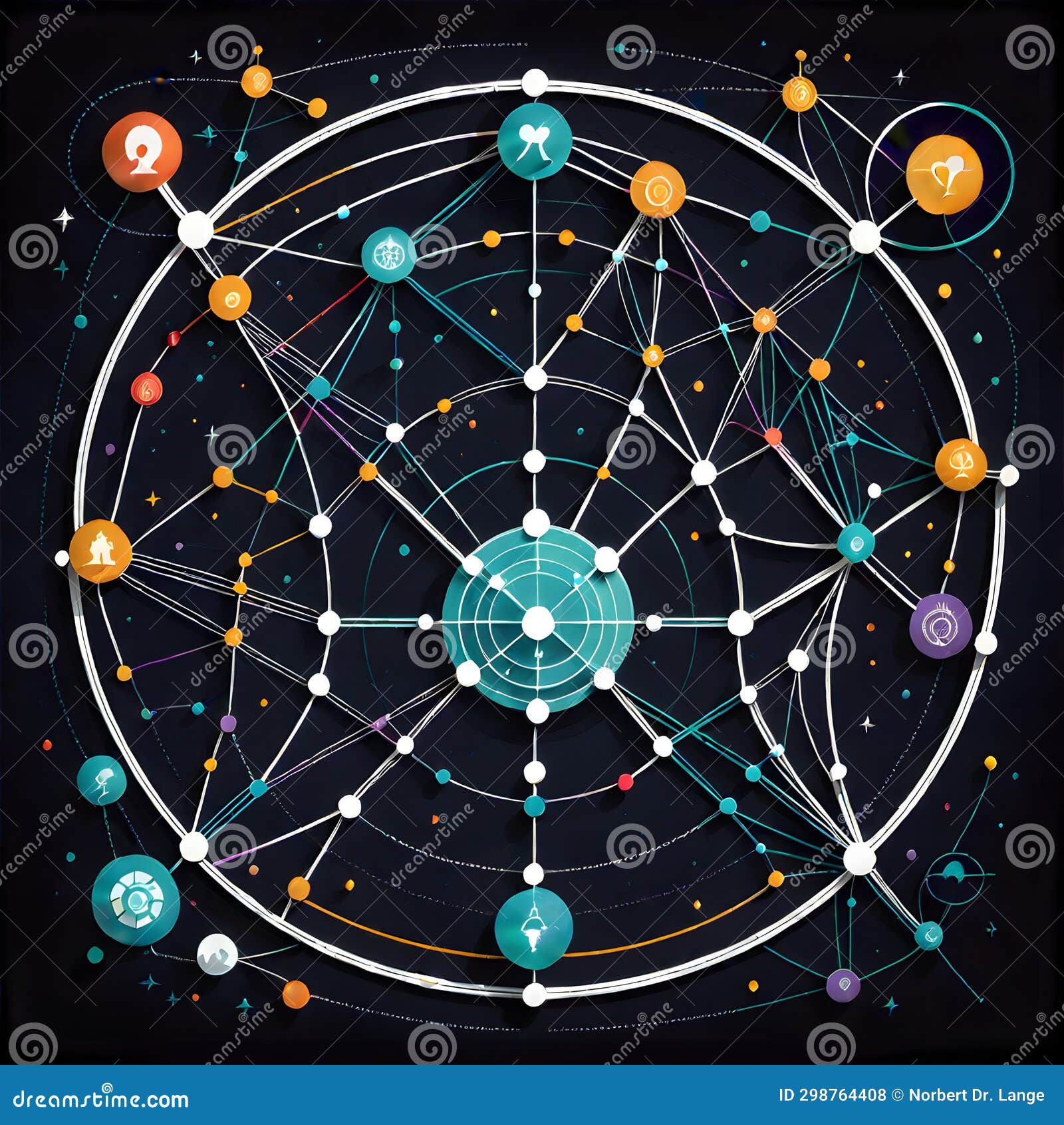 Large Network, AI-generatet Stock Illustration - Illustration of ...