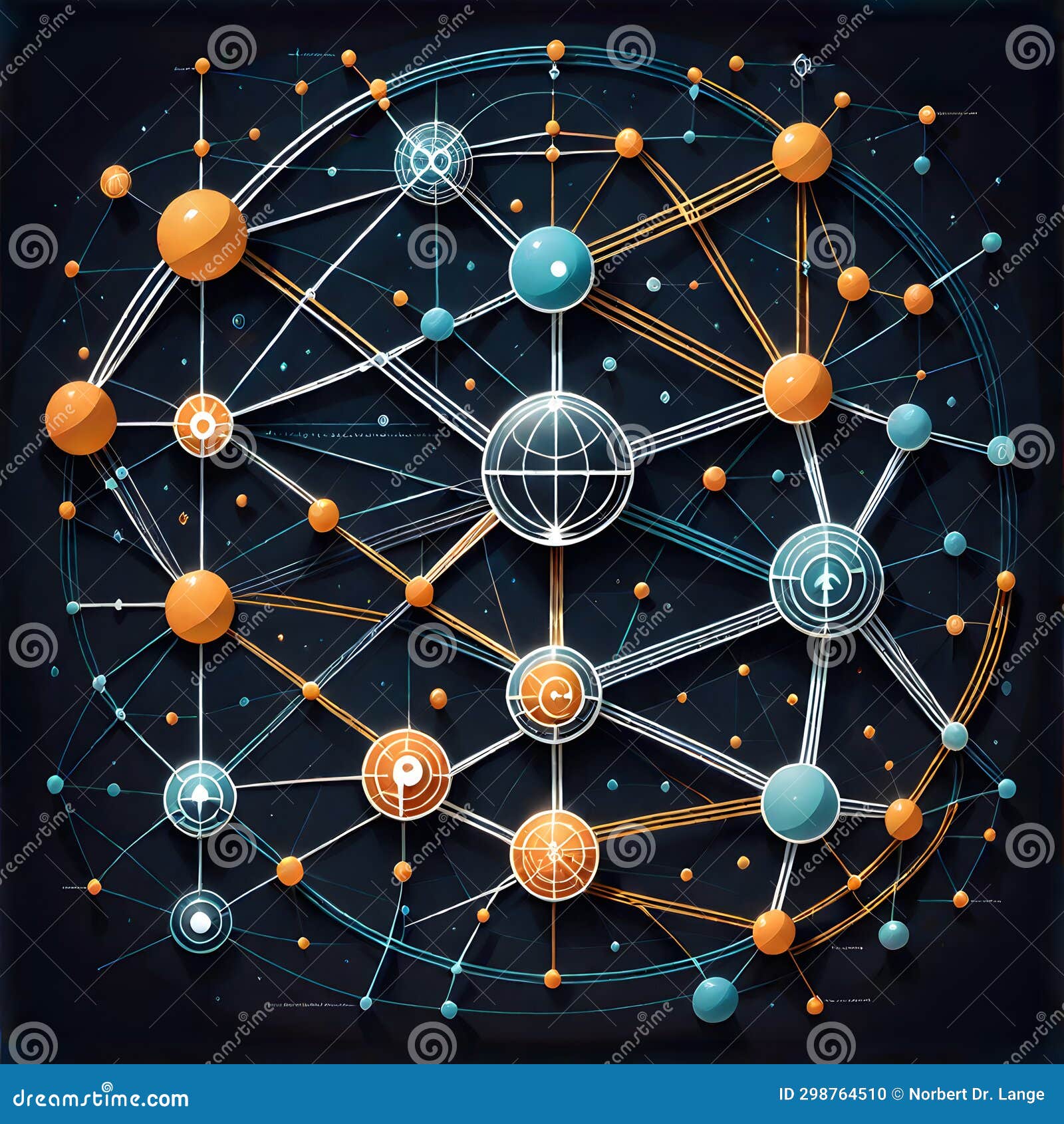 Large Network, AI-generatet Stock Illustration - Illustration of points ...