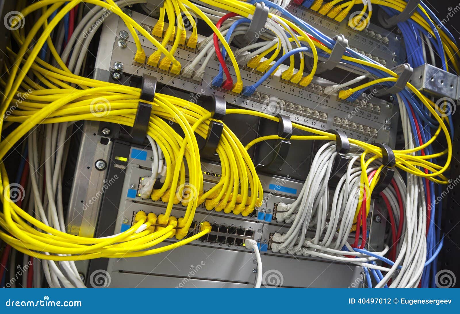 Large Network Hub And Connected Cables Stock Photo - Image of database ...