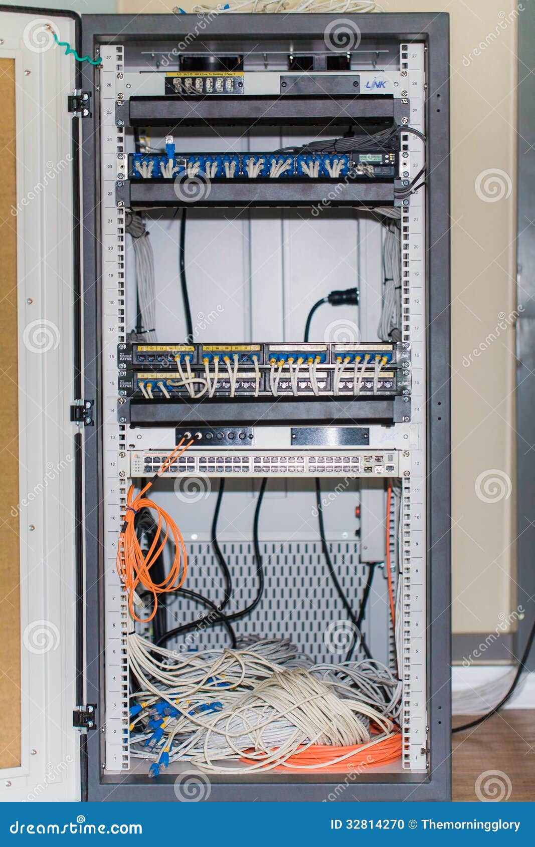Large Network Hub and Connected Internet Cables Stock Photo - Image of ...
