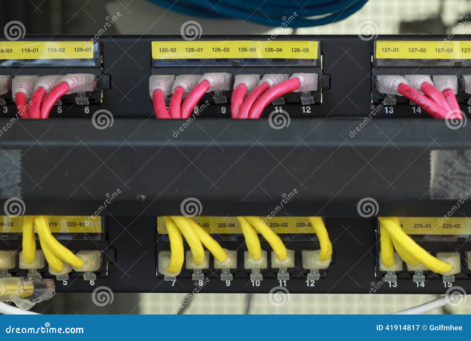 Large Network Hub Connected Internet with LAN Cables Stock Image ...
