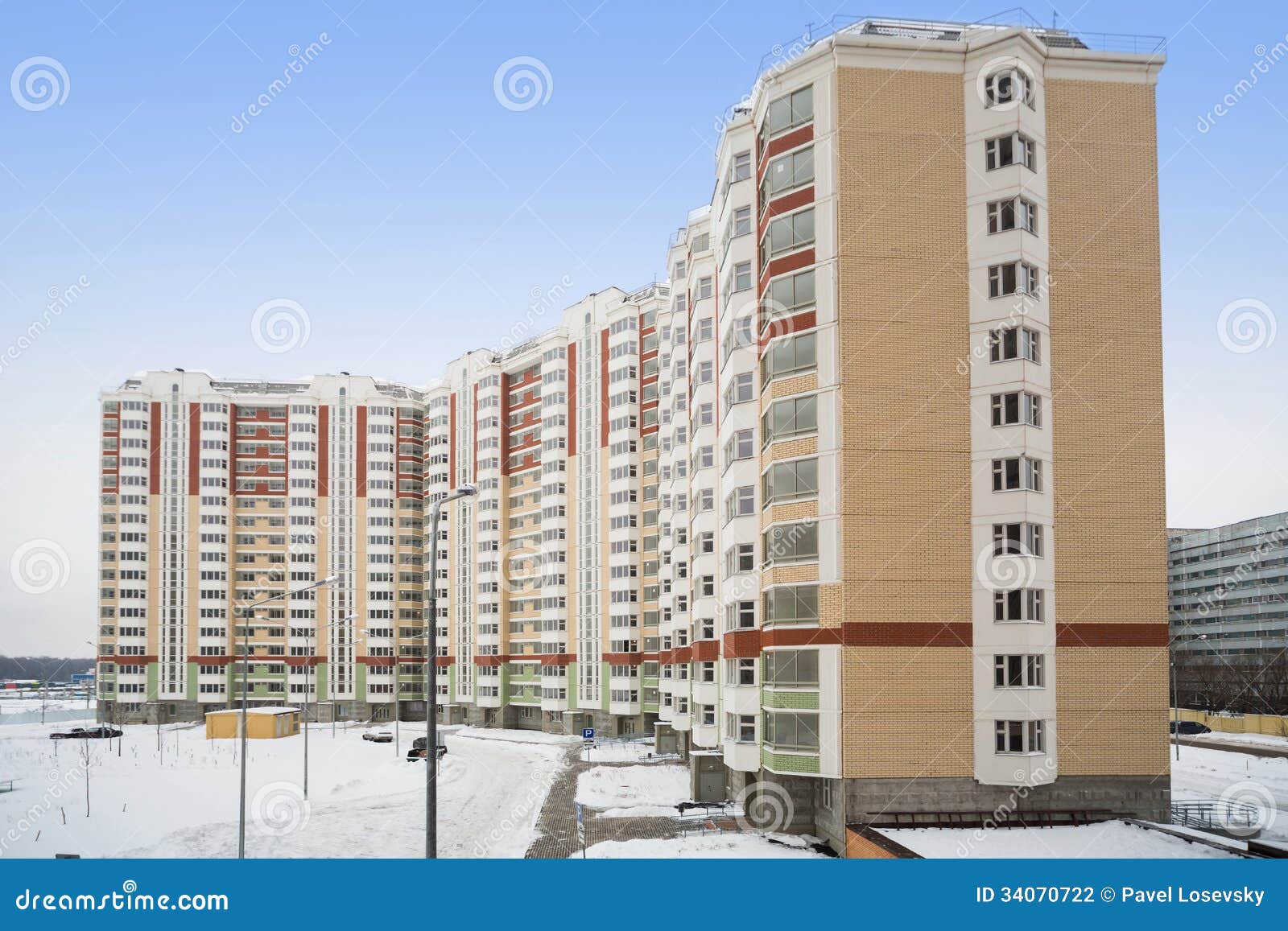 Residential Apartment Building Construction Side Elevation Of An High ...