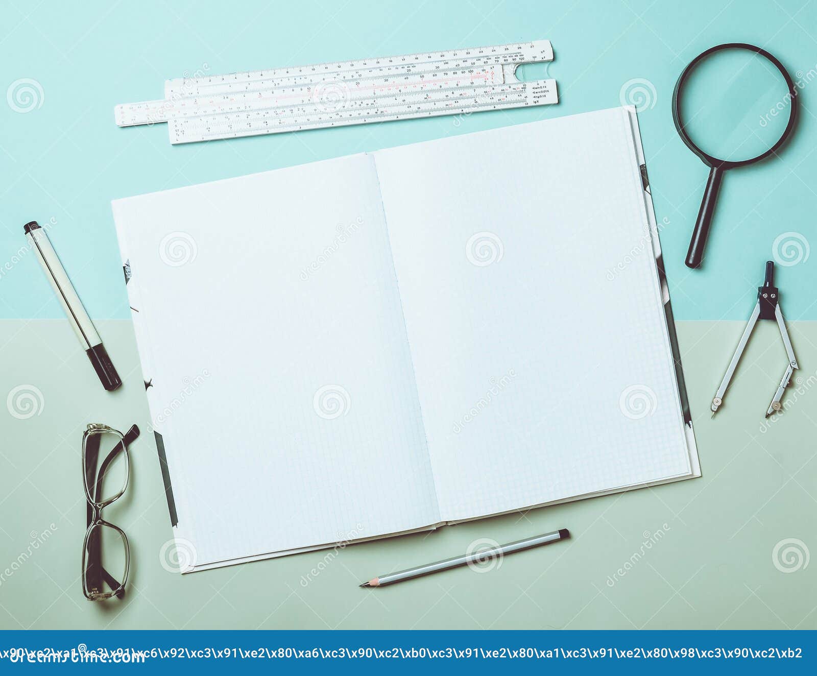 A Large Notebook for Notes and Drafting with Stationery Objects for a ...