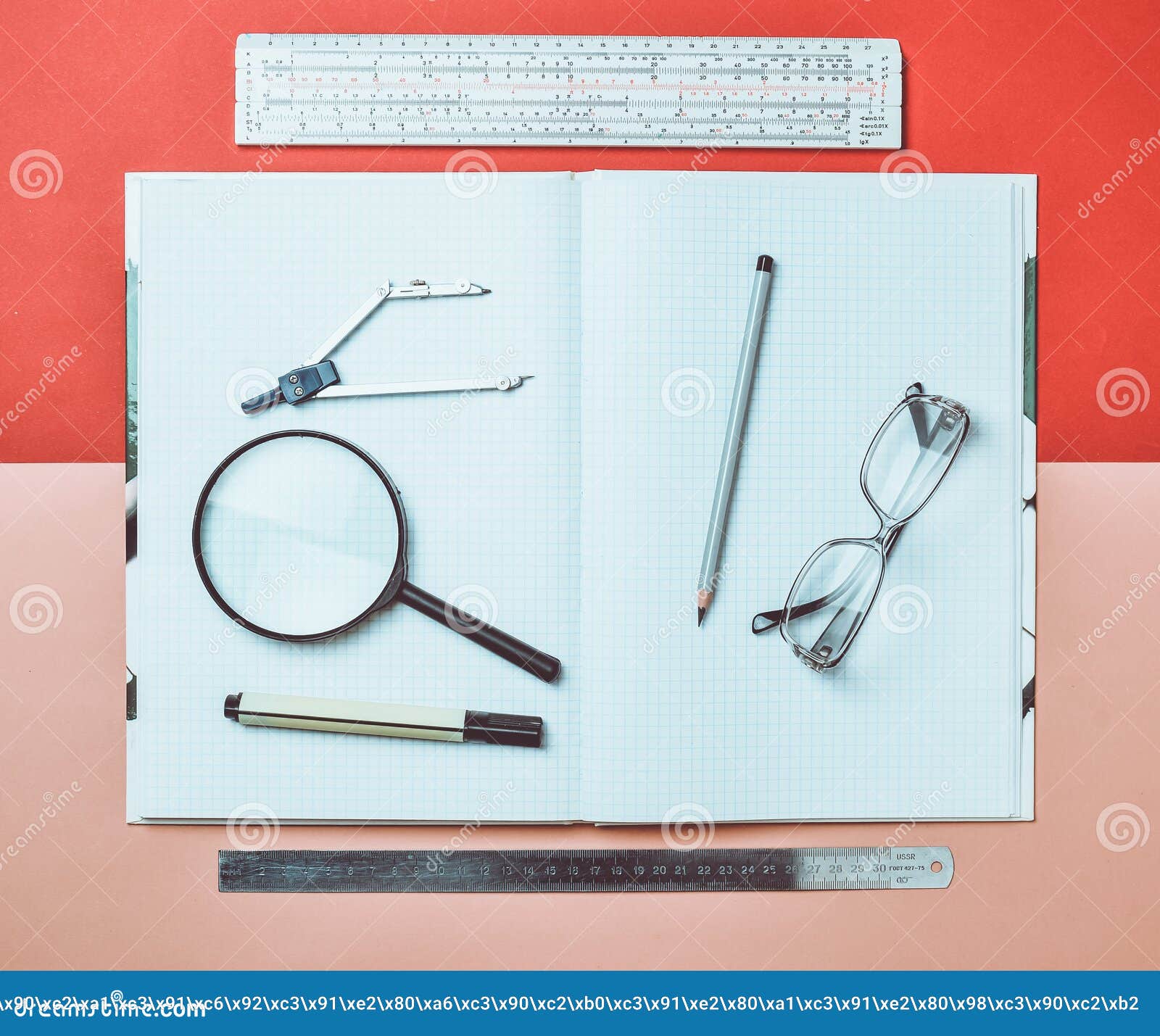 A Large Notebook for Notes and Drafting with Stationery Objects for a ...