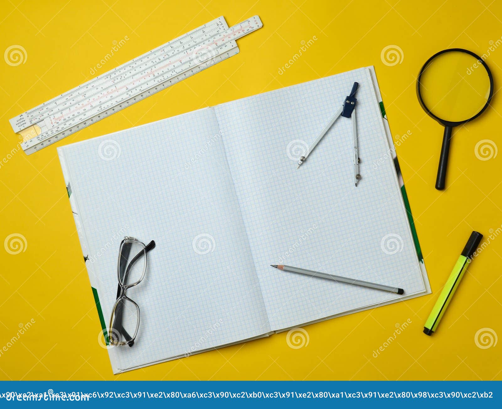 A Large Notebook for Notes and Drafting with Stationery Objects for a ...
