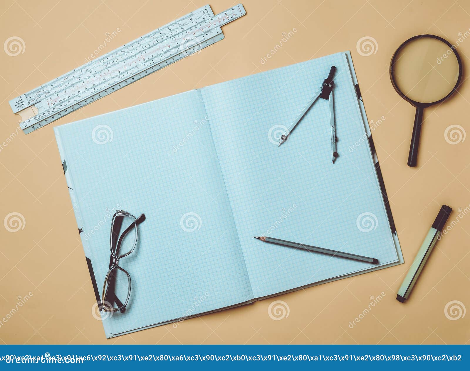 A Large Notebook for Notes and Drafting with Stationery Objects for a ...