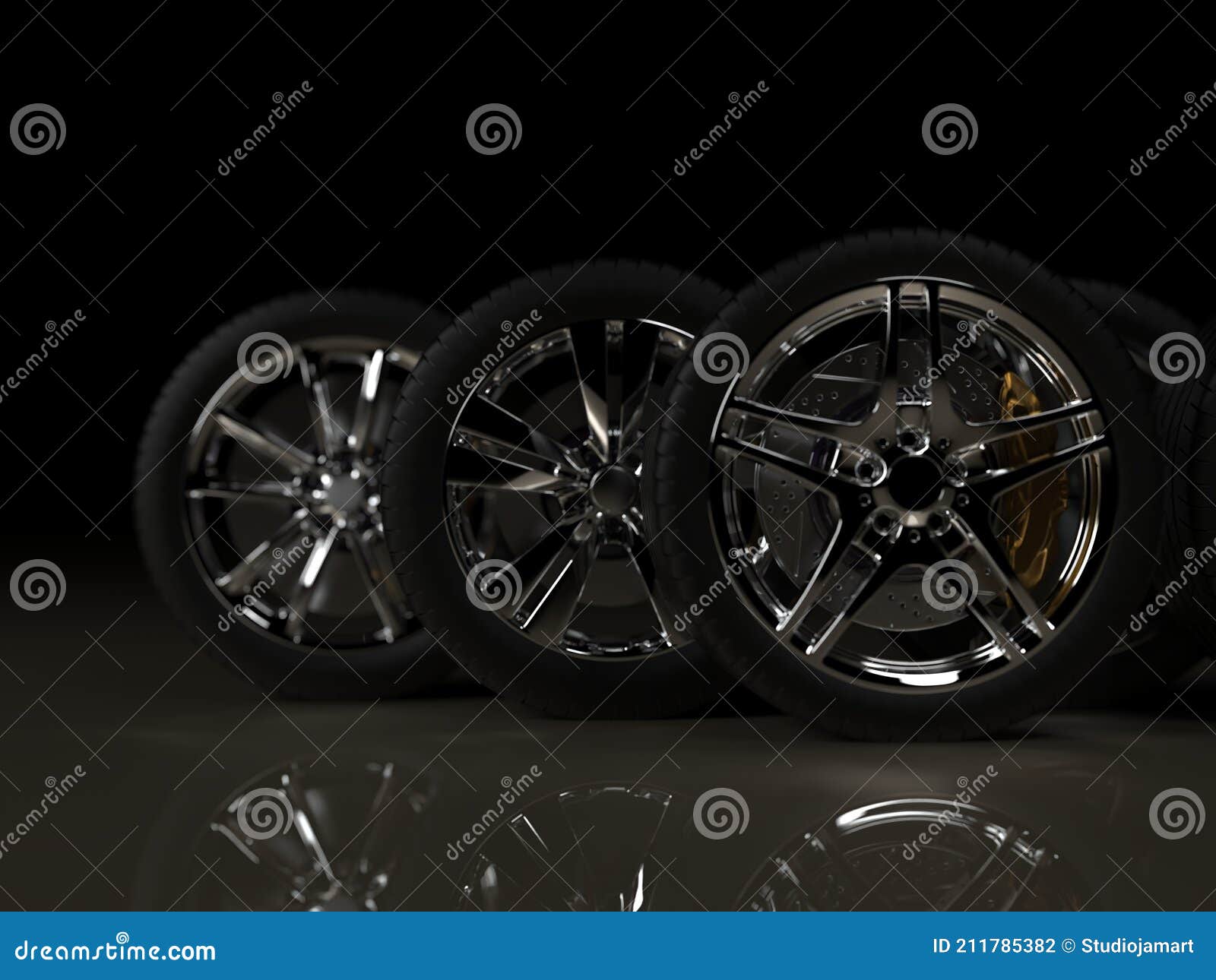 Auto Wheels Line Icons. Vector Thin Line Illustration Of Different ...