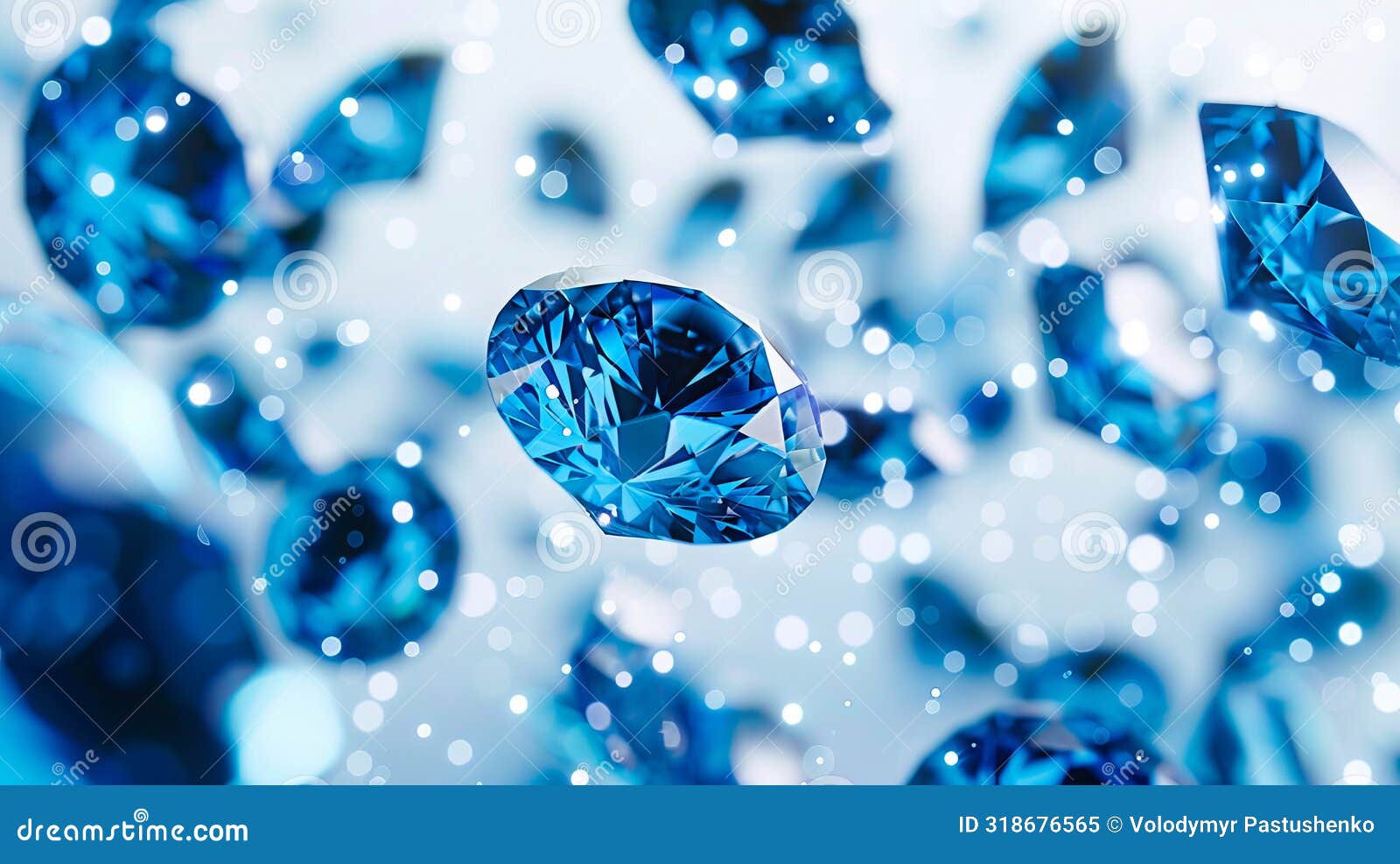 A Large Number of Blue Diamonds are Falling Down Stock Image - Image of ...