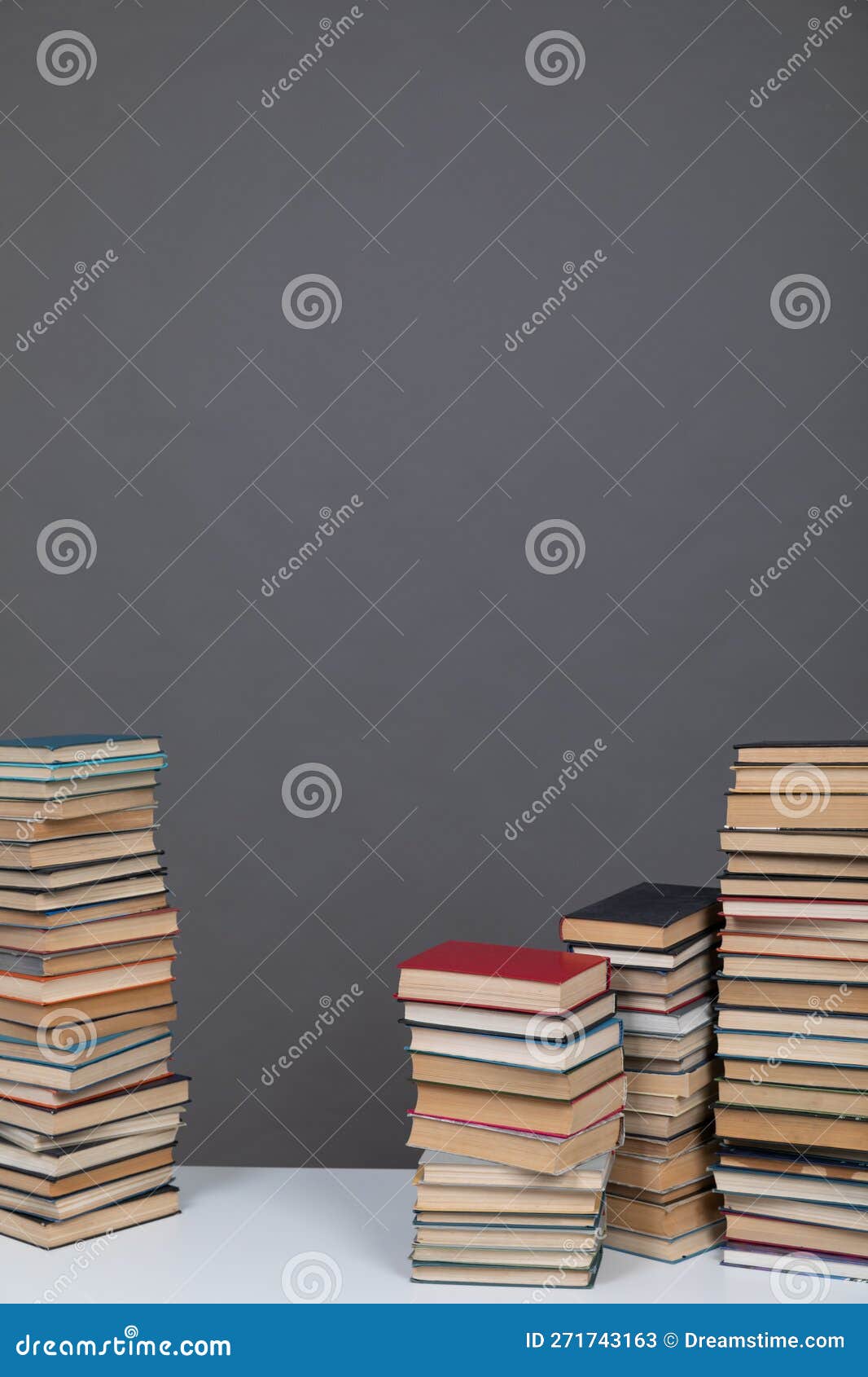 A Large Number of Books on a Gray Background in the Library of Science ...