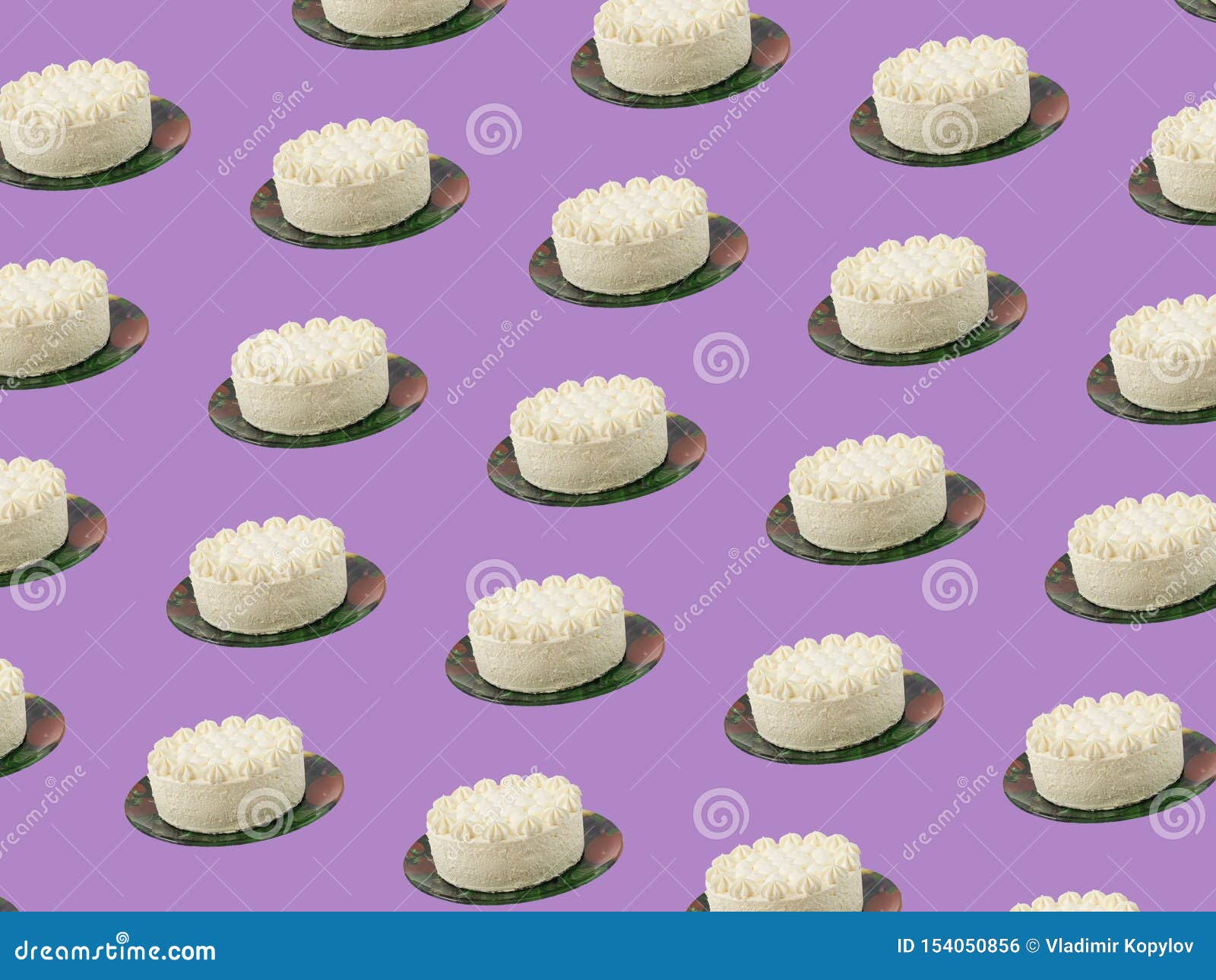 A Large Number of Cakes on a Plate on a Lilac Background. Collage ...