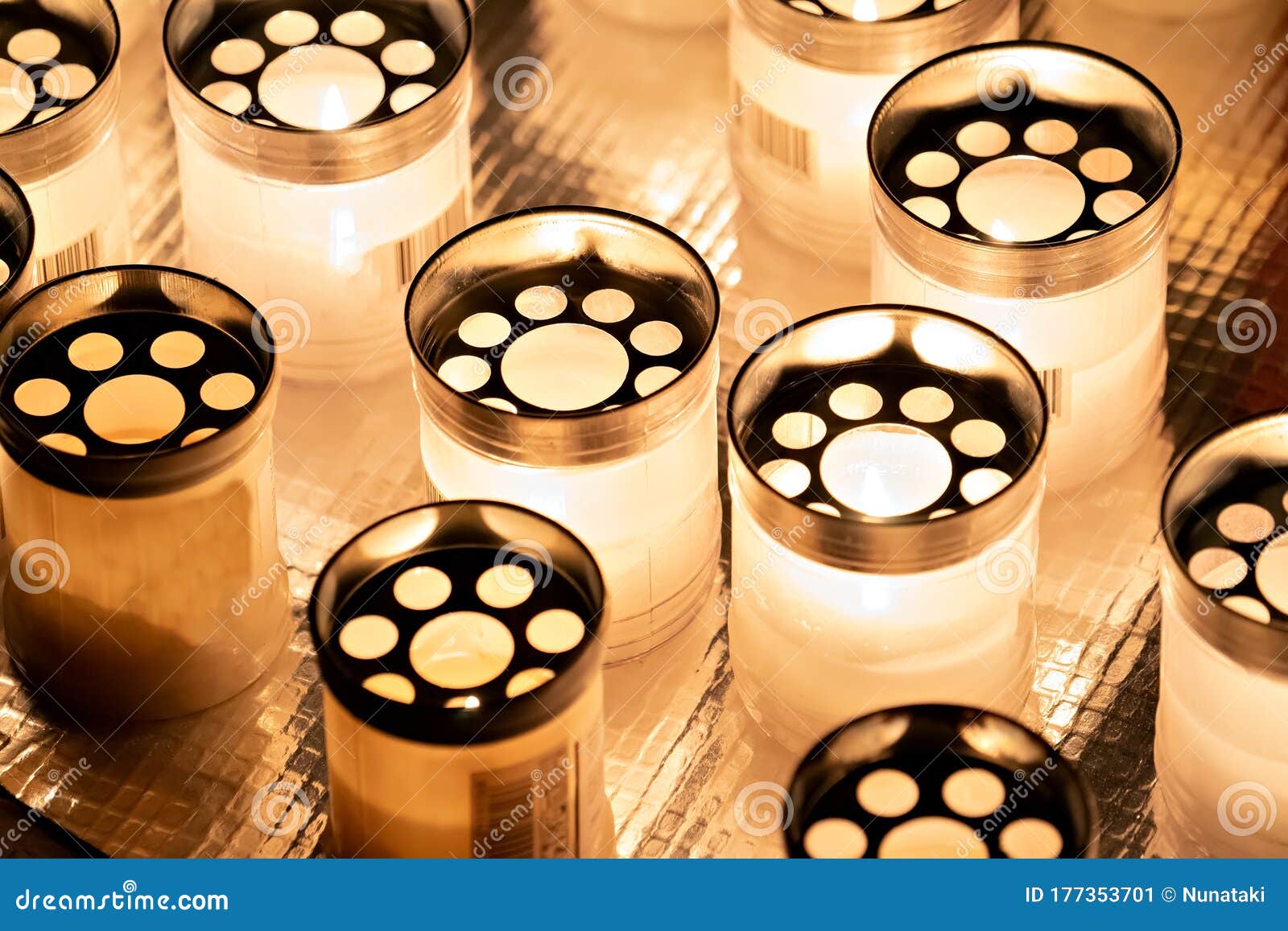 Large Number of Candles Lit during Earth Hour Background Stock Image ...