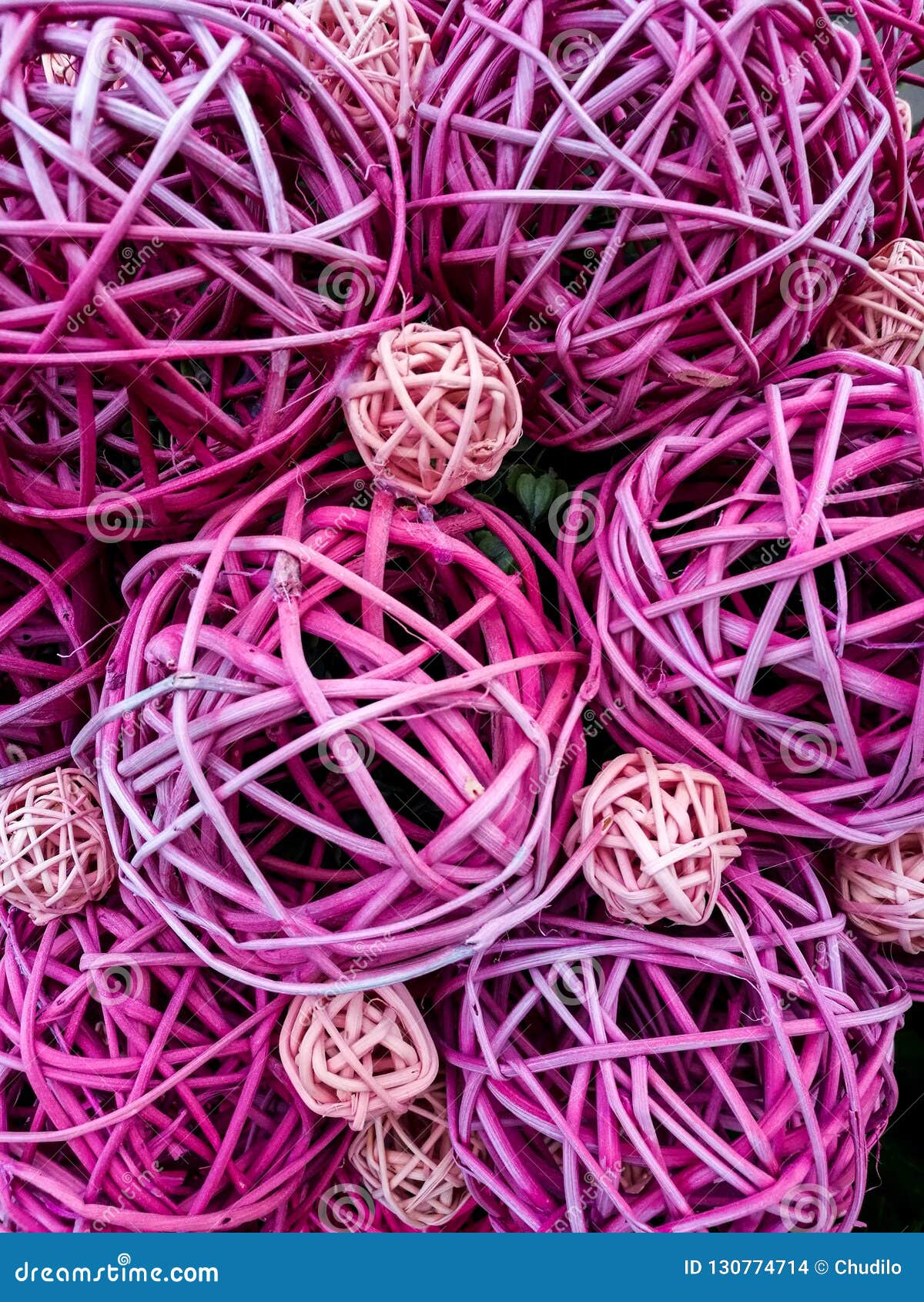 A Large Number of Colored Rattan Balls Stock Photo - Image of handiwork ...