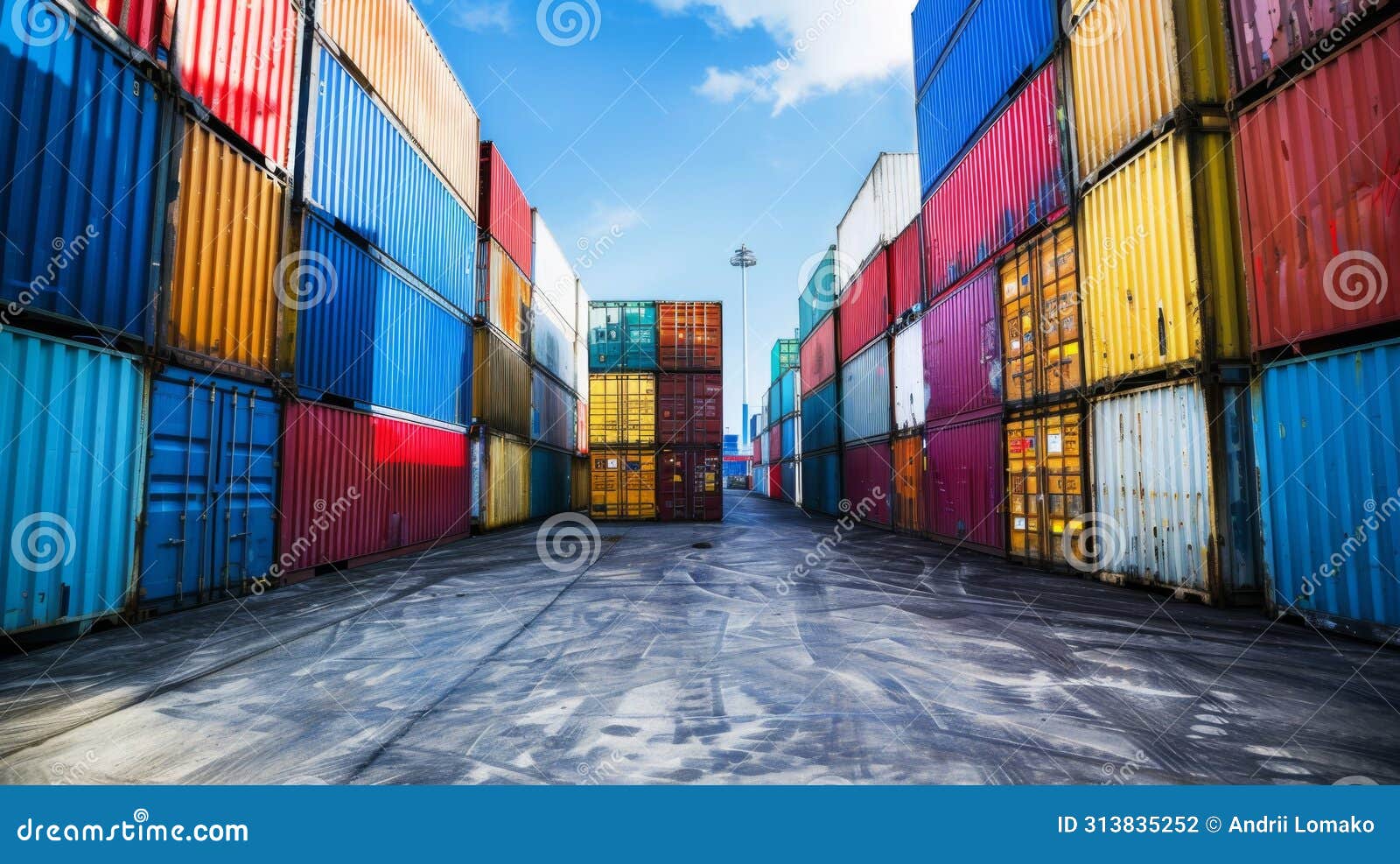 A Large Number of Containers Stacked Together Stock Photo - Image of ...