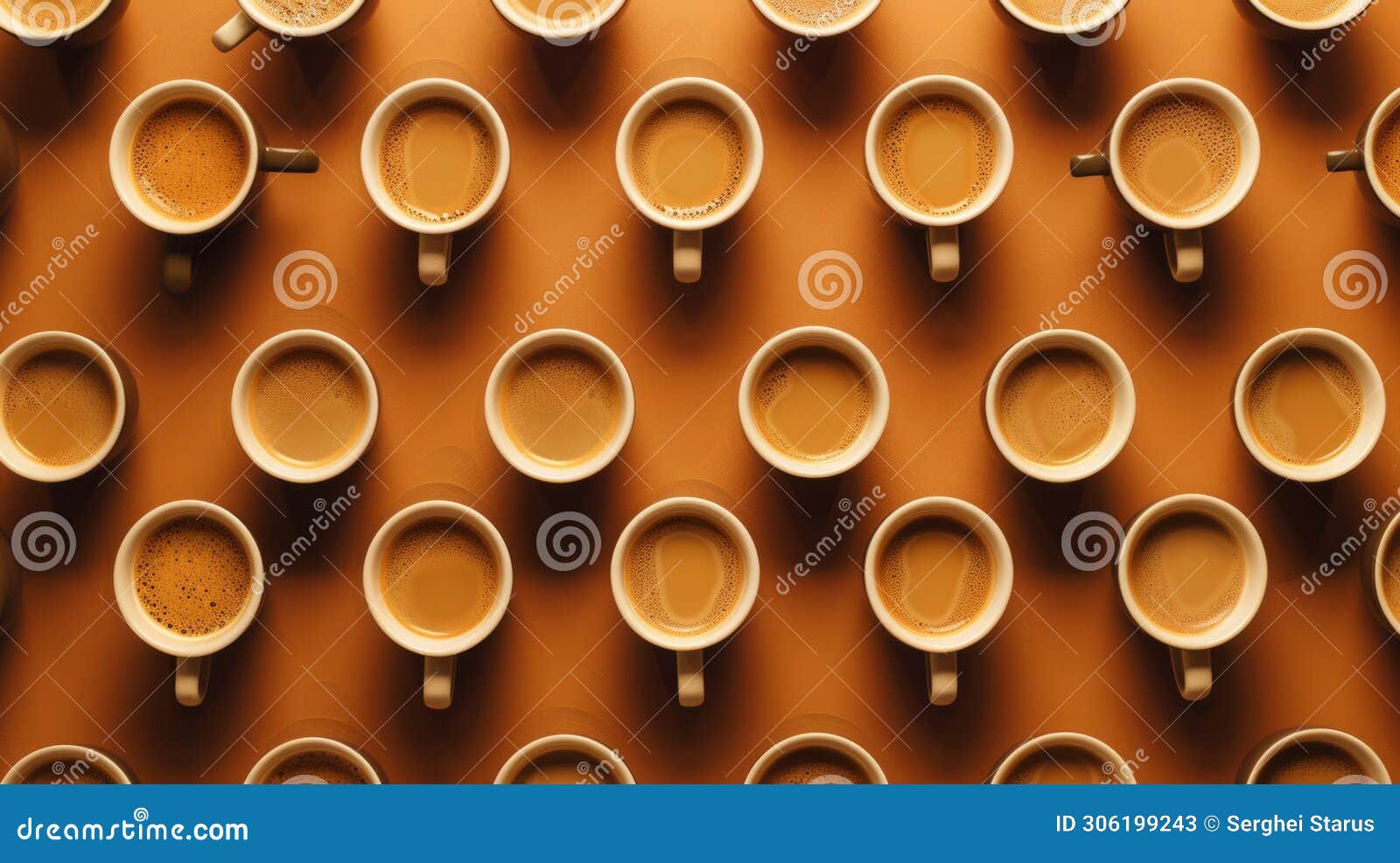 A Large Number of Cups are Lined Up in a Row, AI Stock Illustration ...