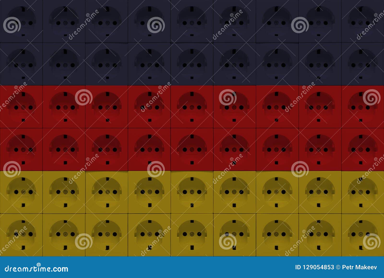 Texture of Electrical Outlets in Red Blue and White Stock Image - Image ...