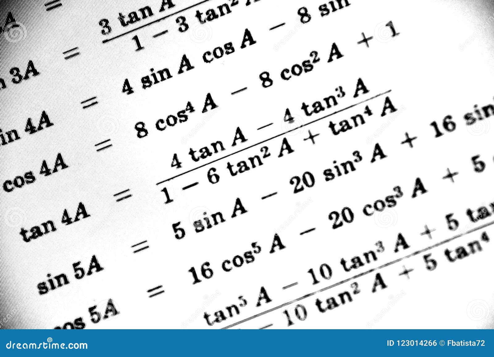 Large Number of Mathematical Formulas on White Background Stock Photo ...