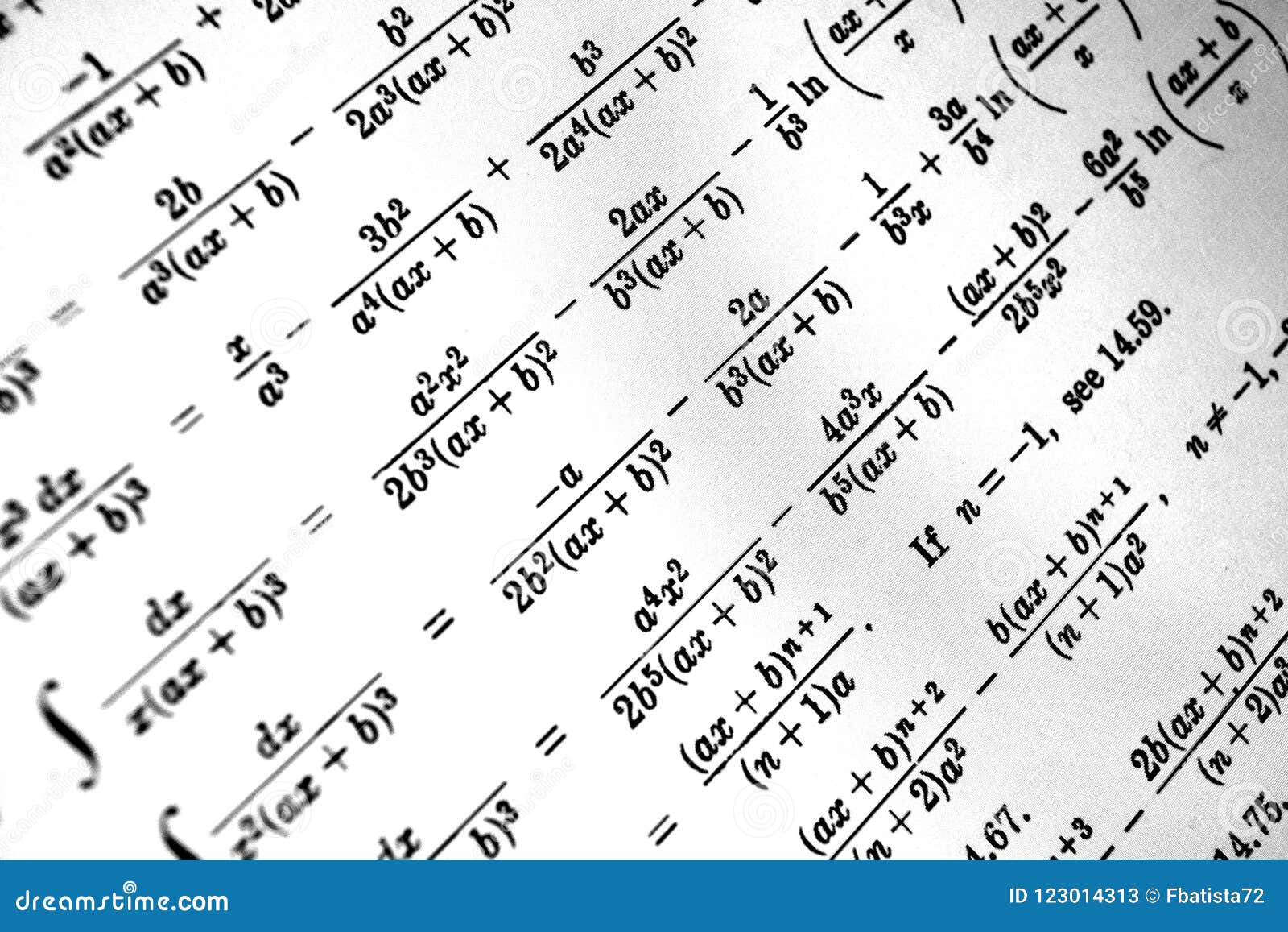 Large Number of Mathematical Formulas on White Background Stock Image ...