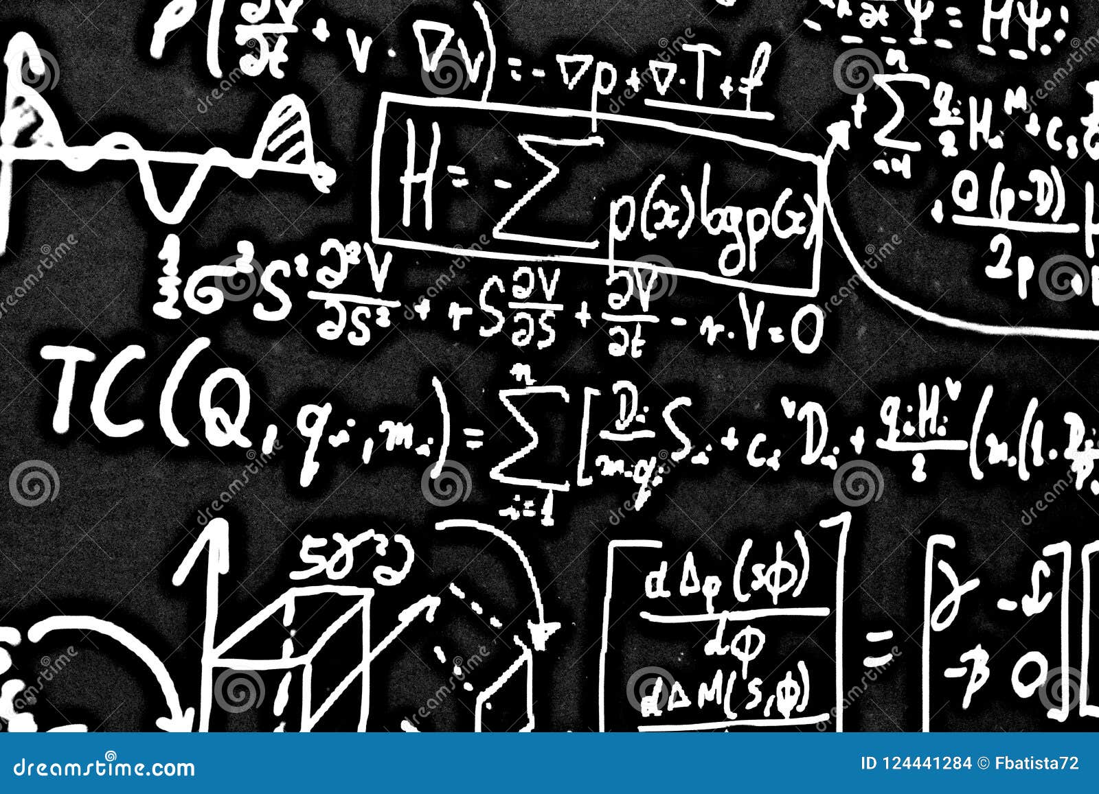 Large Number of Mathematical Formulas on White Background HDR Stock ...