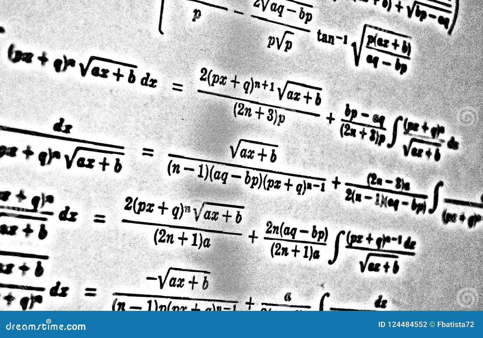 Large Number of Mathematical Formulas on White Background HDR Stock ...