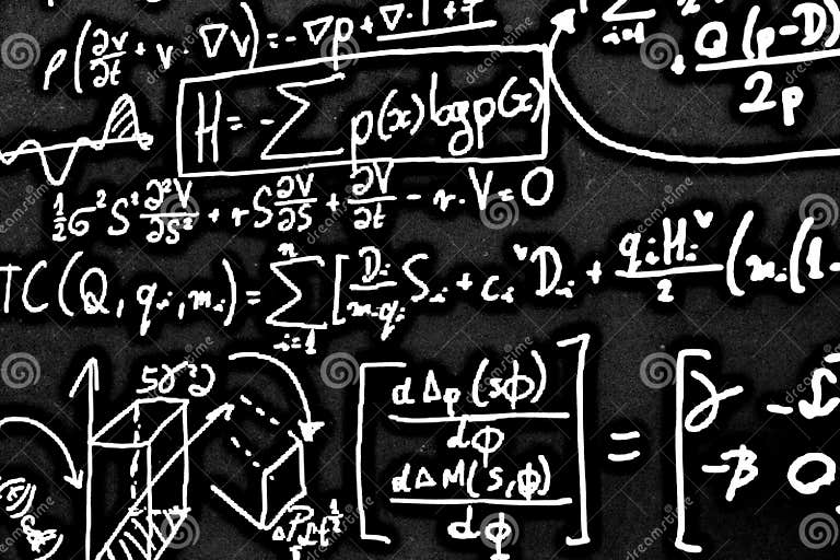 Large Number of Mathematical Formulas on White Background HDR Stock ...