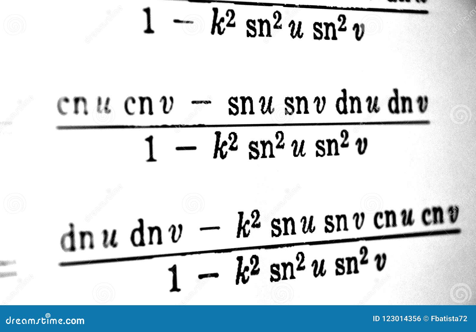 Large Number of Mathematical Formulas on White Background Stock Photo ...