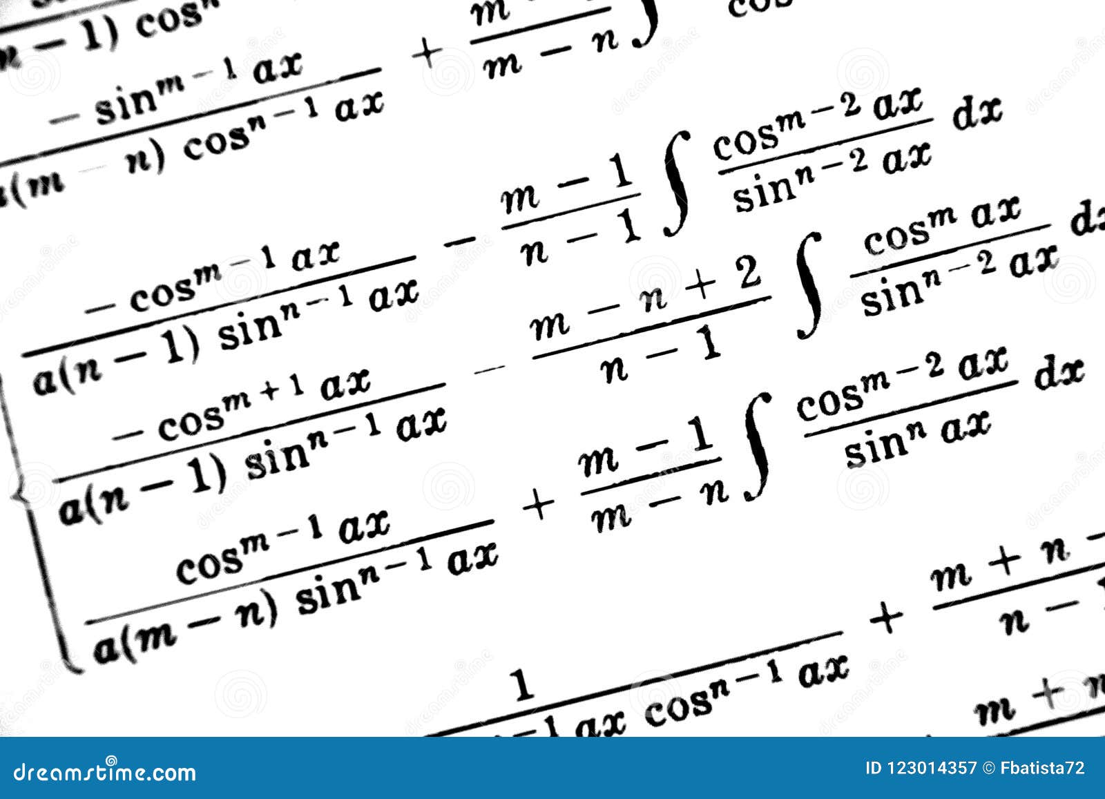 Large Number of Mathematical Formulas on White Background Stock Image ...