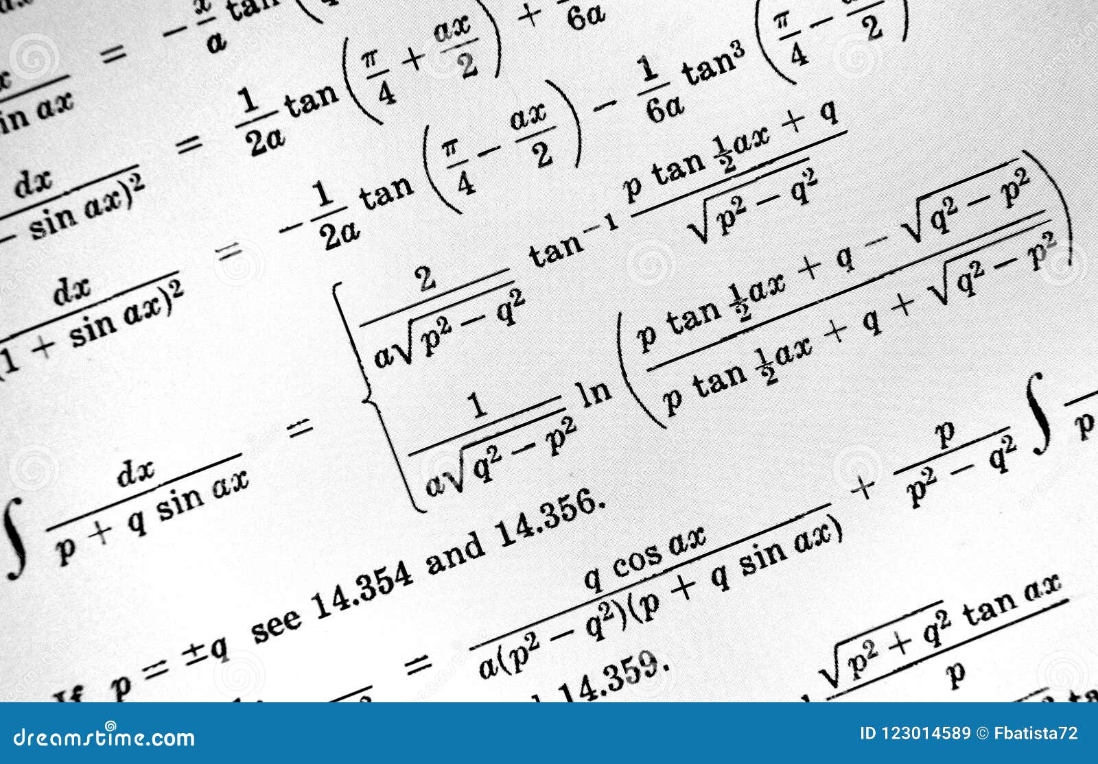 Large Number of Mathematical Formulas on White Background Stock Image ...