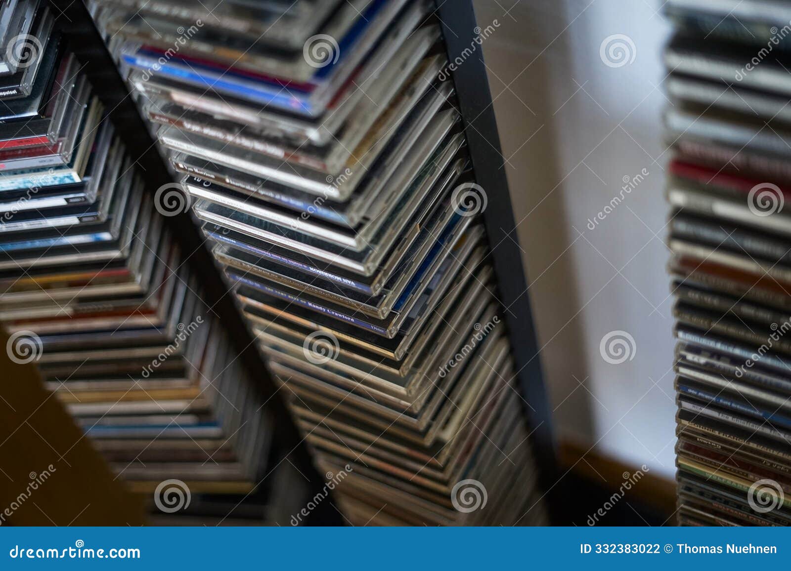 Large Number of Music CDs in CD Rack Test Tower Editorial Photography ...