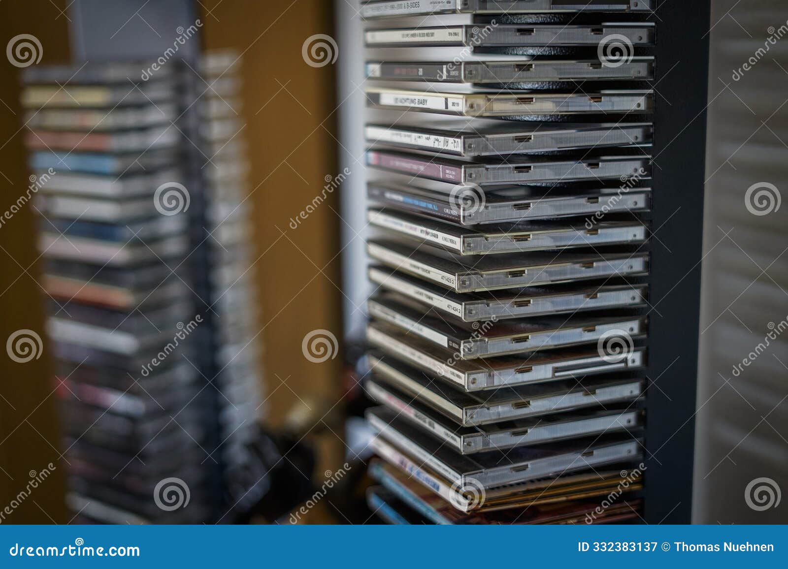 Large Number of Music CDs in CD Rack Test Tower Editorial Photography ...