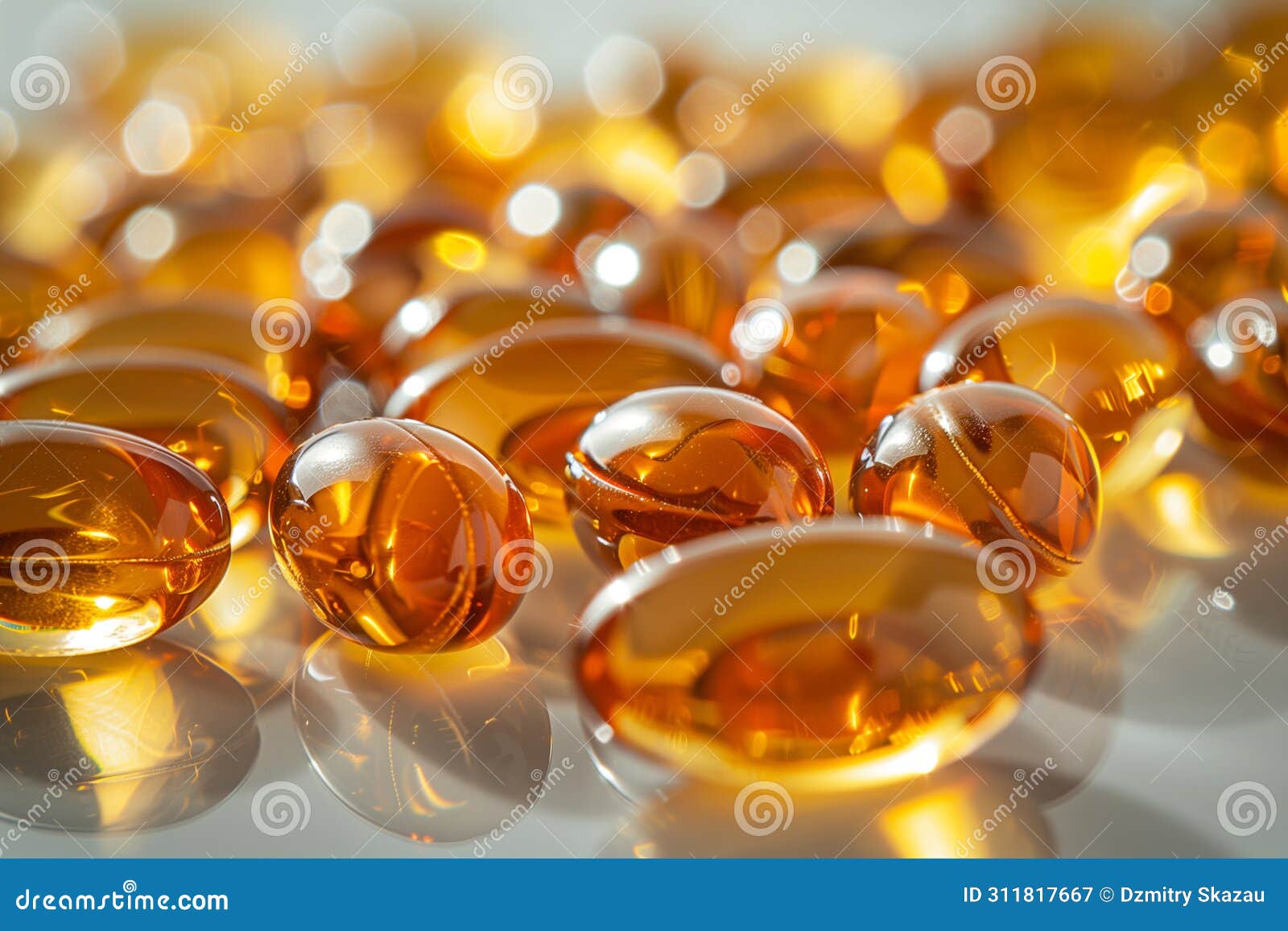 Large Number of Omega-3 Capsules, Selective Sharpening. Stock Image ...