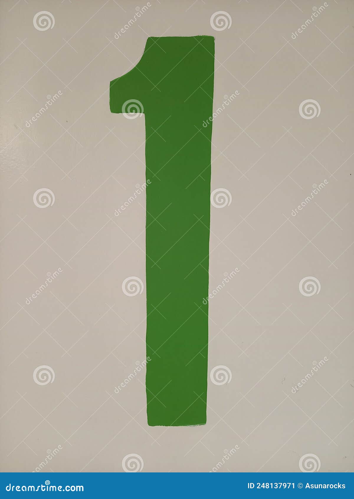 Large Number 1 One Green on White Background Stock Image - Image of ...