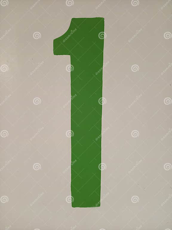 Large Number 1 One Green on White Background Stock Image - Image of ...