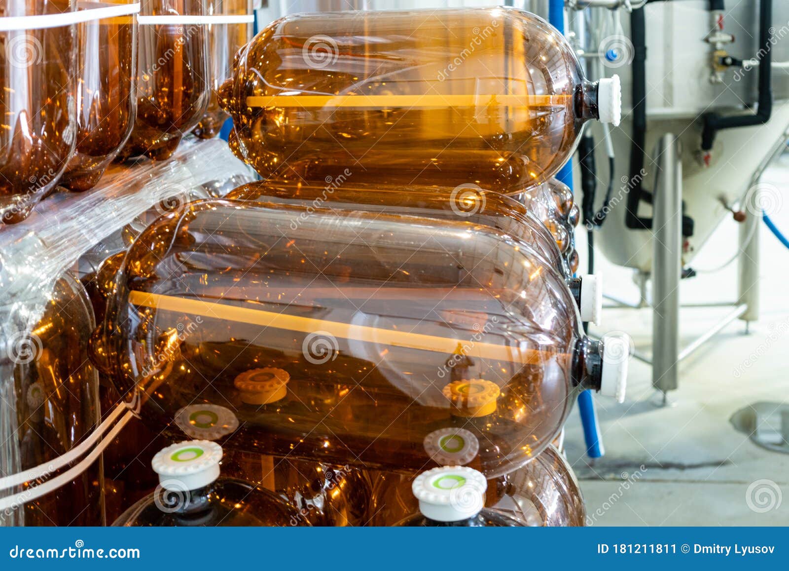 A Large Number of Plastic Kegs Inside the Brewery Stock Image - Image ...