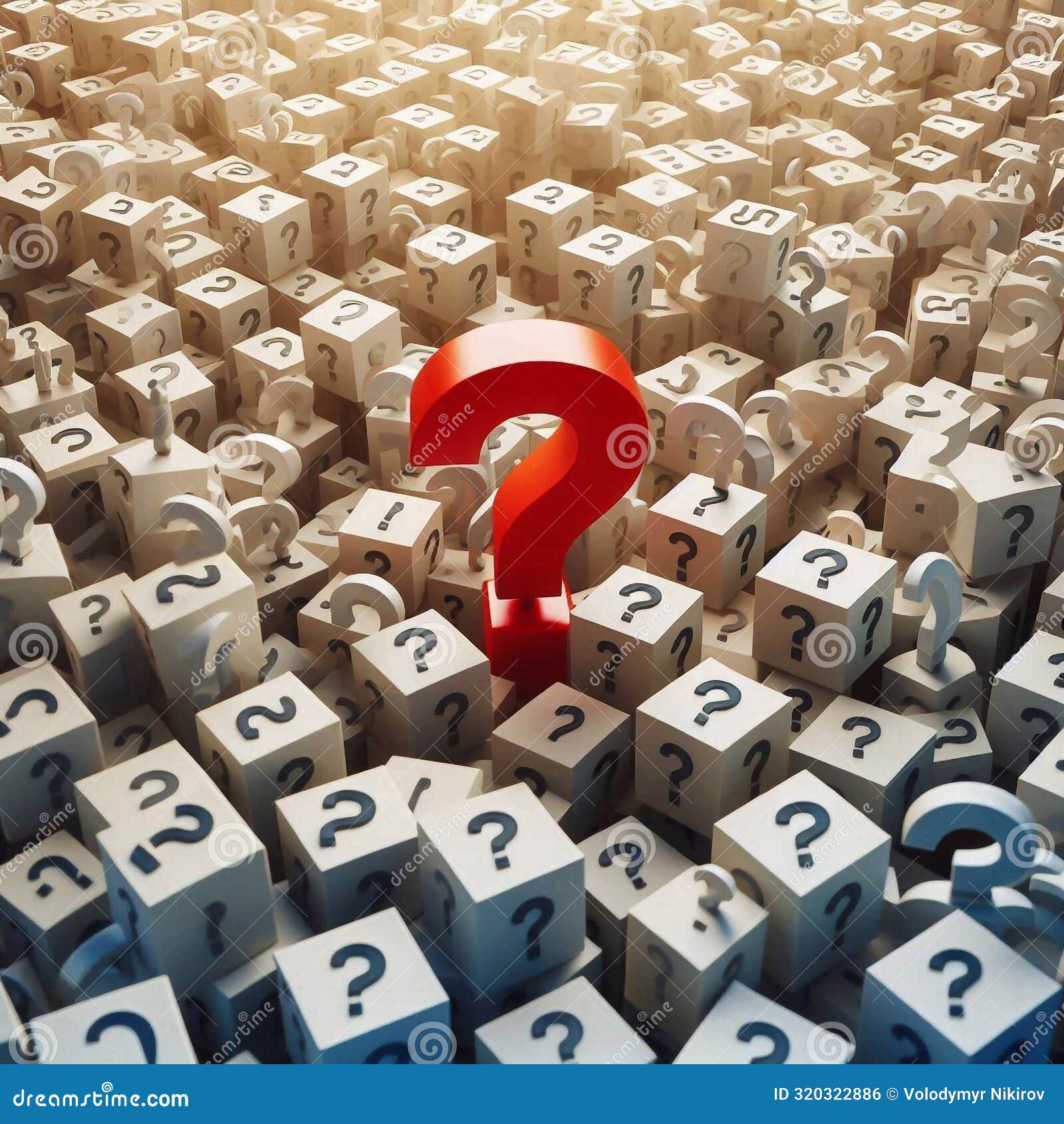 A Large Number of Question Marks, the Agony of Choice. Generated AI ...