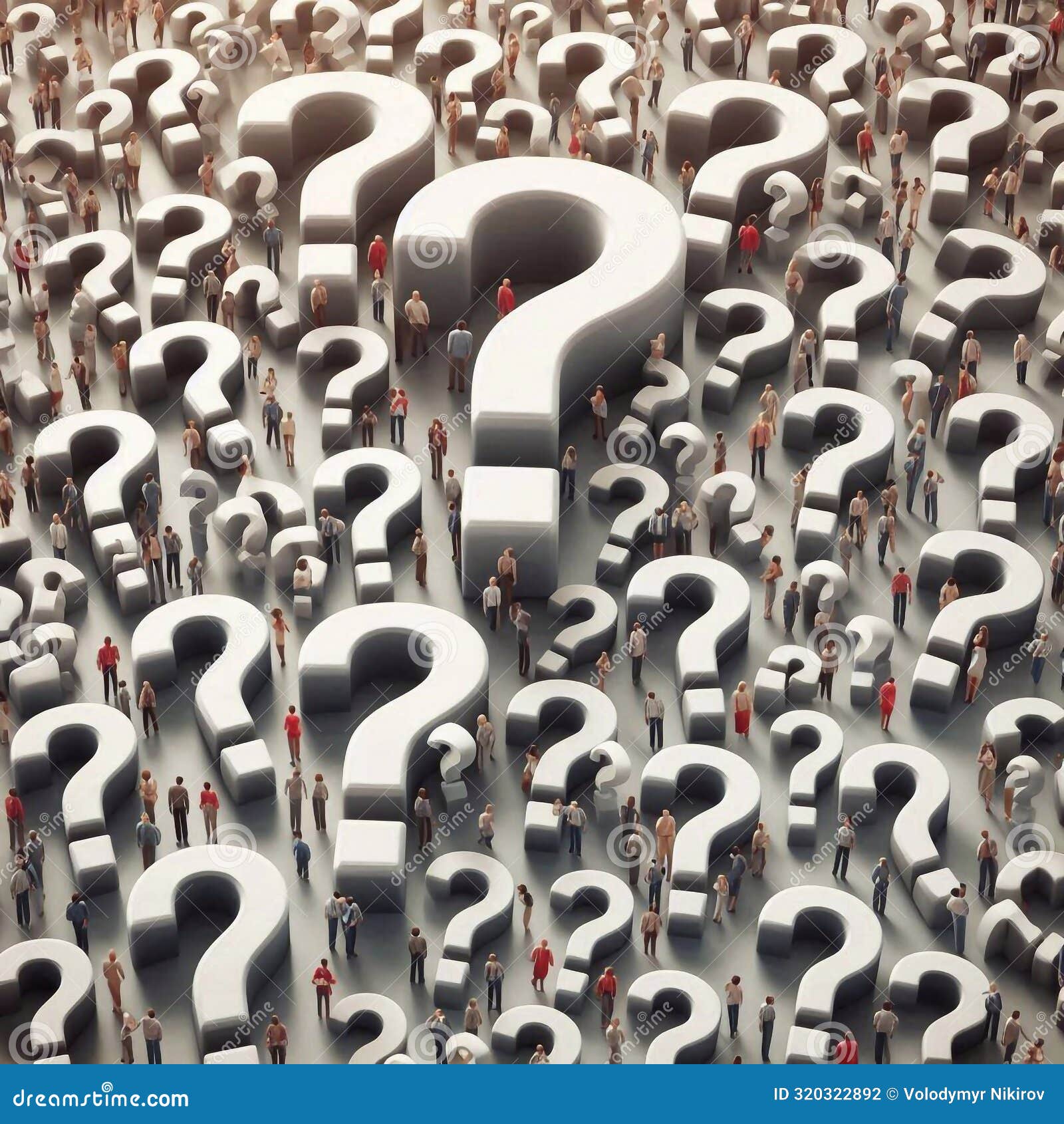 A Large Number of Question Marks, the Agony of Choice. Generated AI ...