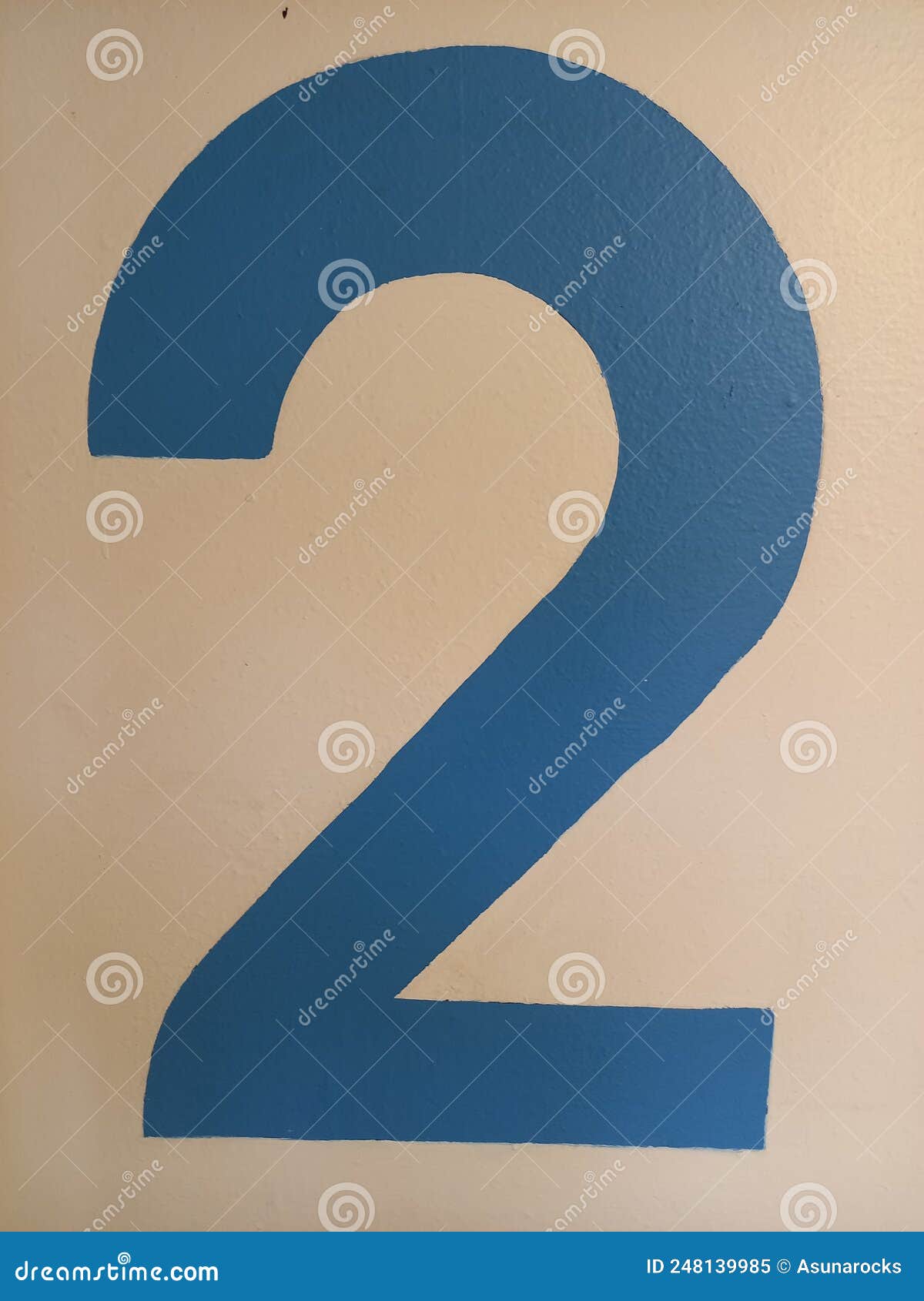 Large Number 2 Two Blue on White Background Stock Image - Image of sign ...