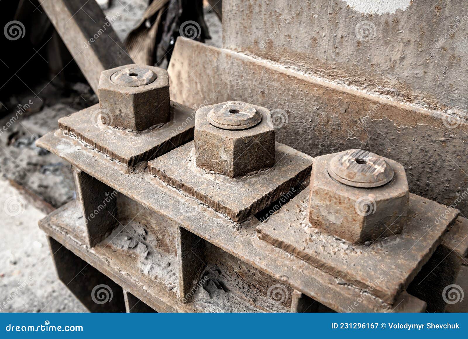 Large nuts and bolts stock image. Image of concrete - 231296167