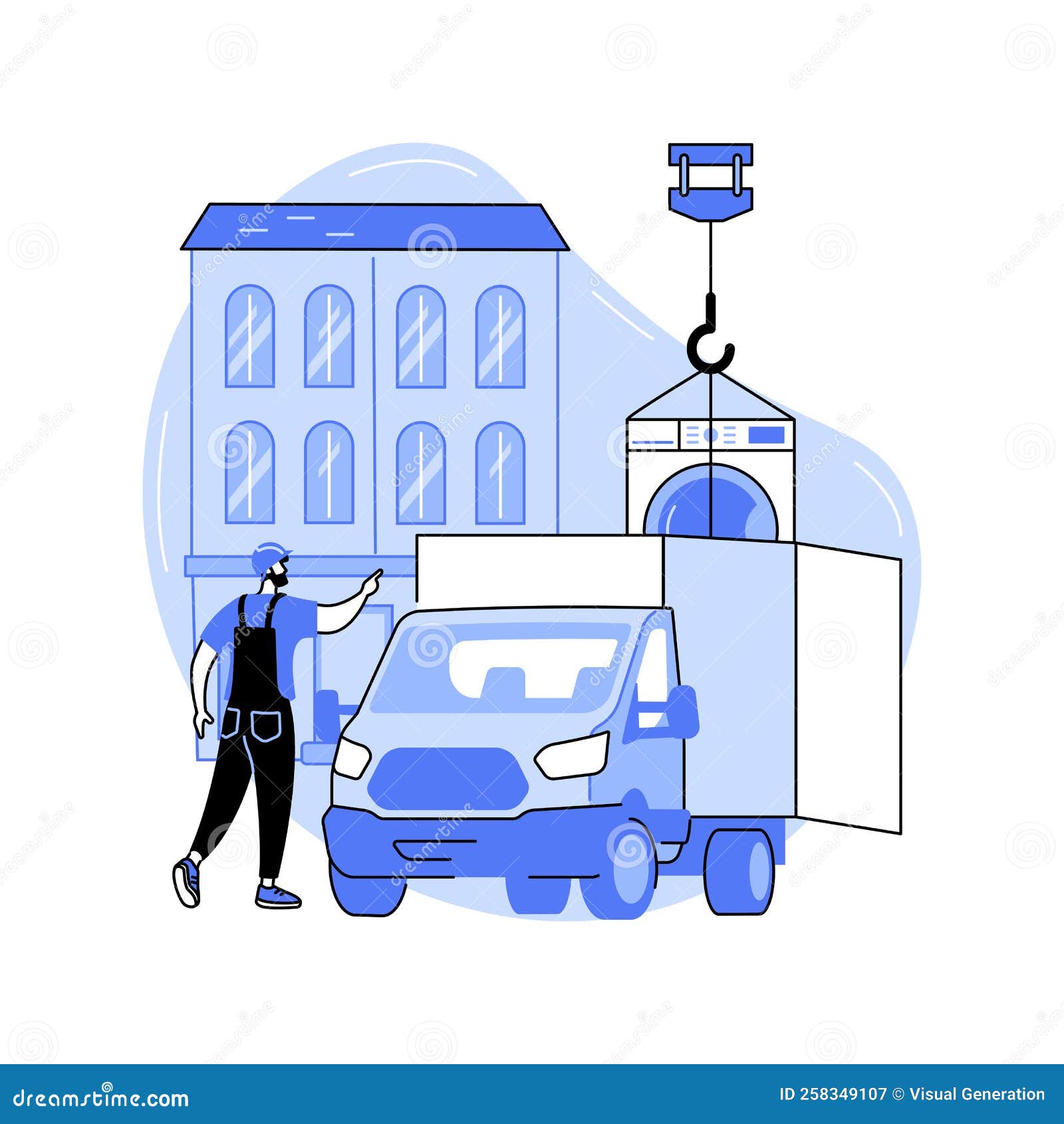 Large Object Moving Isolated Cartoon Vector Illustrations. Stock Vector ...