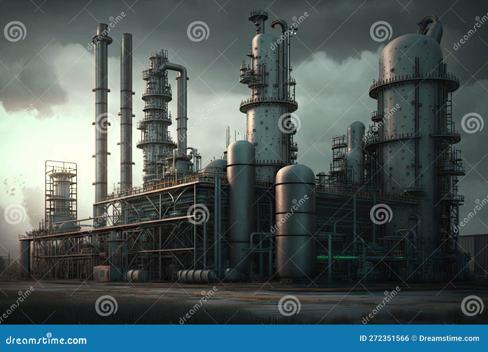 Large Office Buildings in Refinery Complex for Petroleum Processing ...