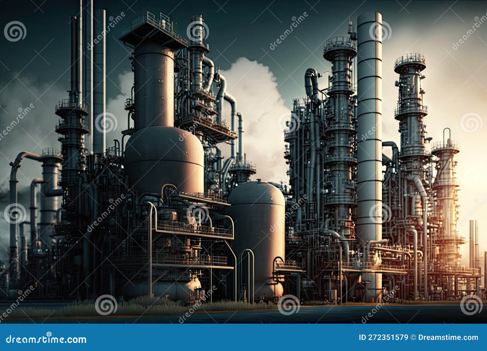 Large Office Buildings in Refinery Complex for Petroleum Processing ...