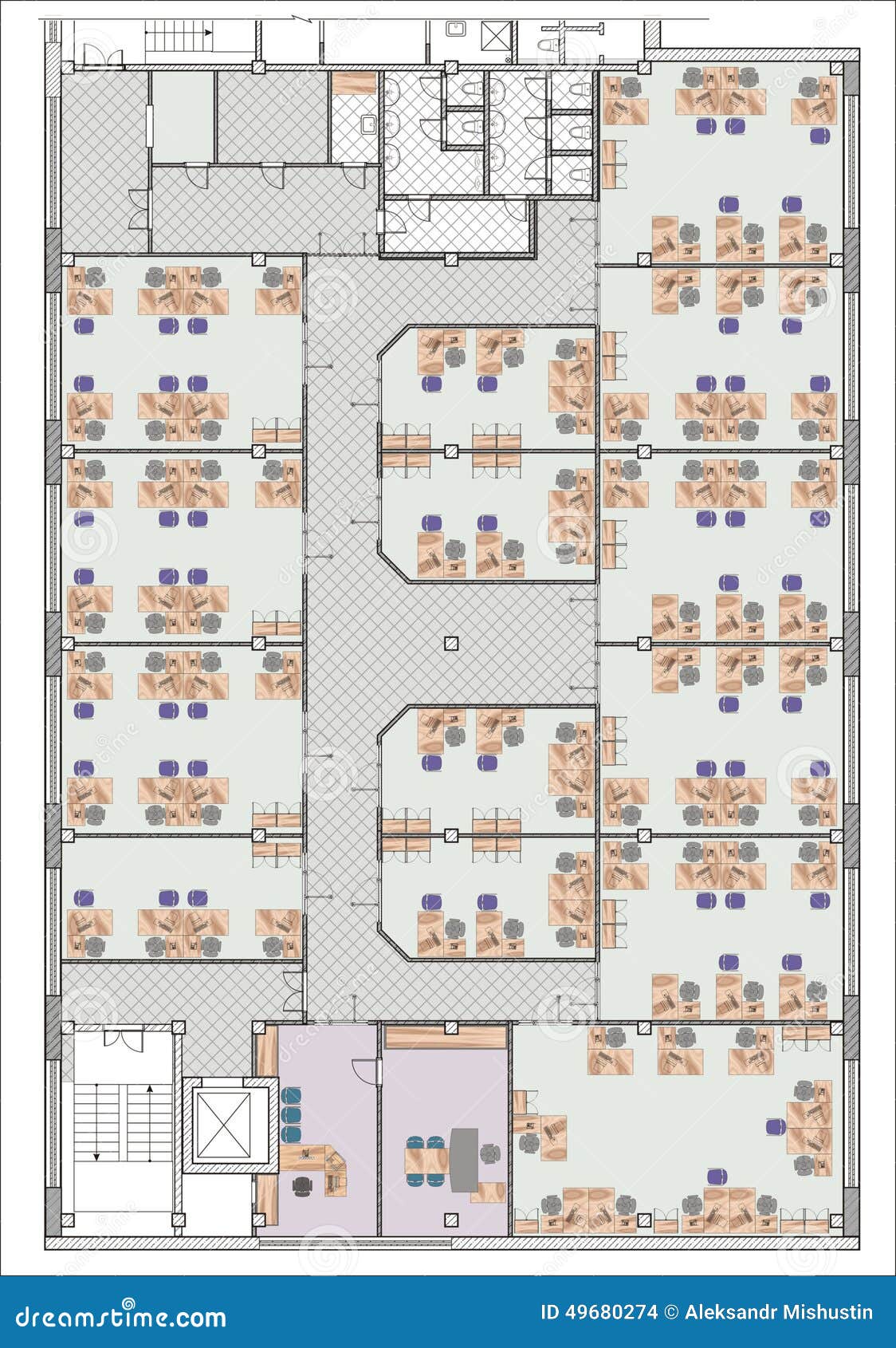 Large Office stock illustration. Illustration of tables - 49680274
